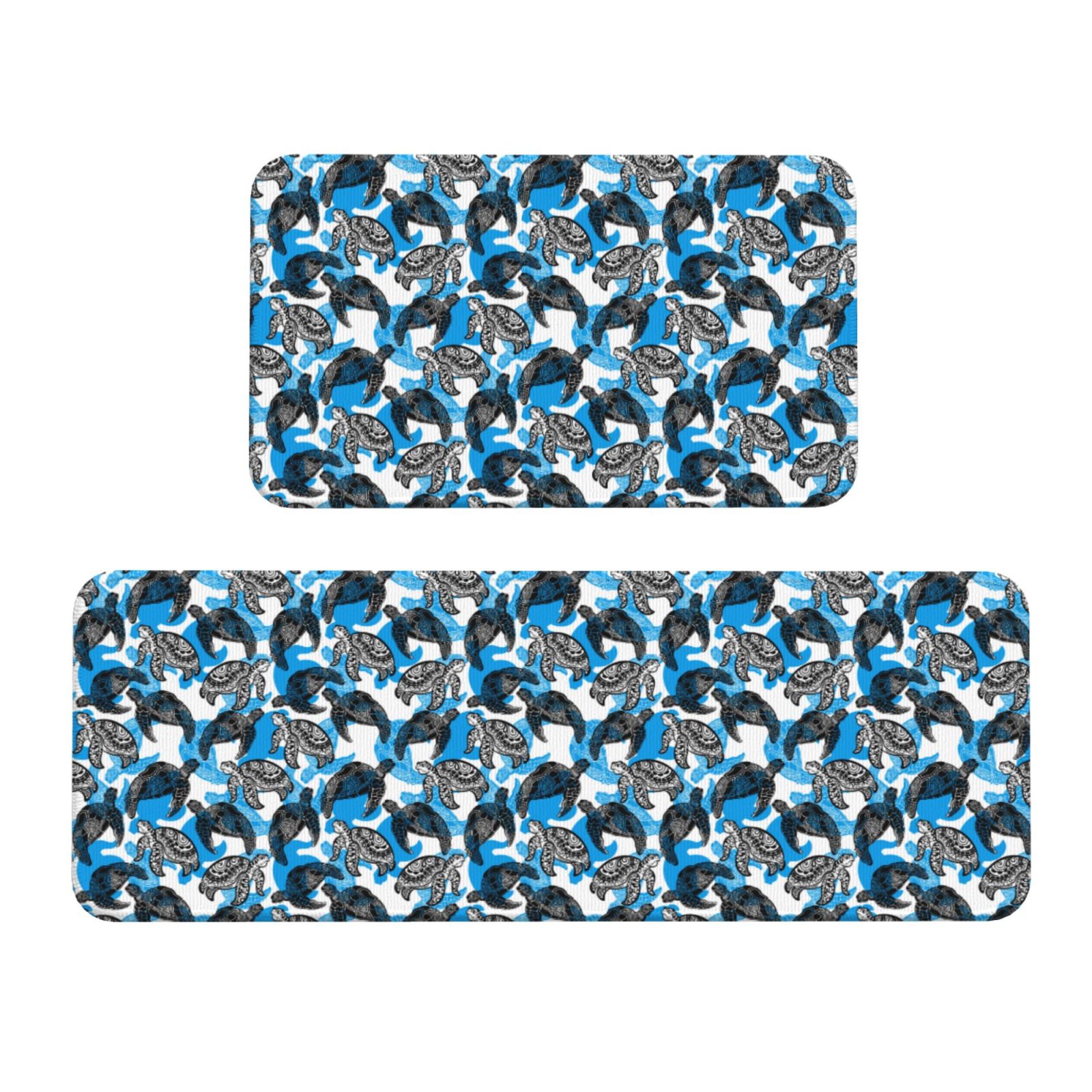 Logiee Sea Animal Print Kitchen Mats for Floor Sets of 2,Waterproof ...