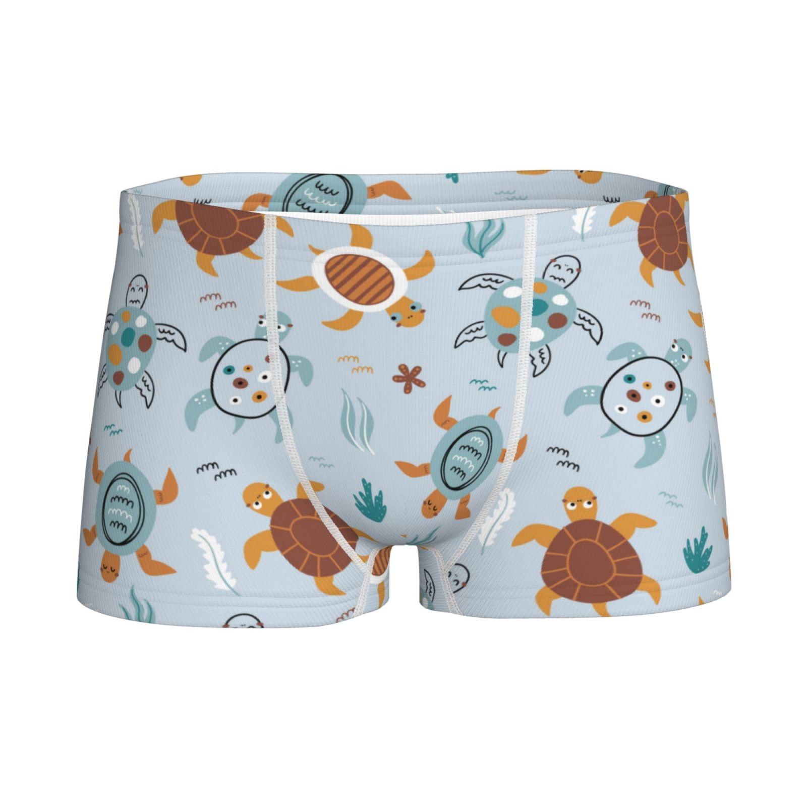 Logiee Sea Turtle Print Boys' Boxer Briefs,Tween Boy Underwear-XX-Small ...