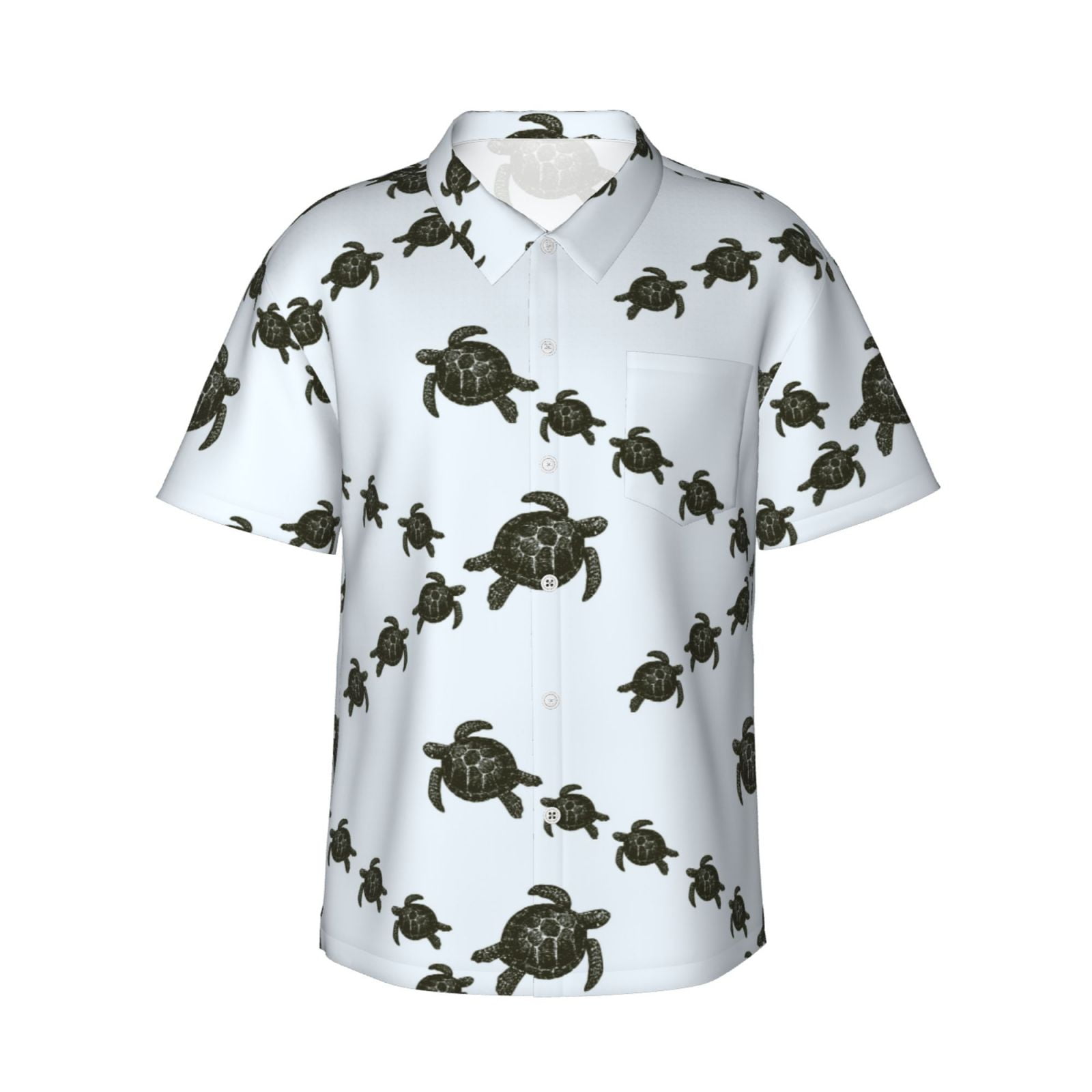 Logiee Sea Turtle Print Mens Hawaiian Shirts,Loose-Fit Short Sleeve ...