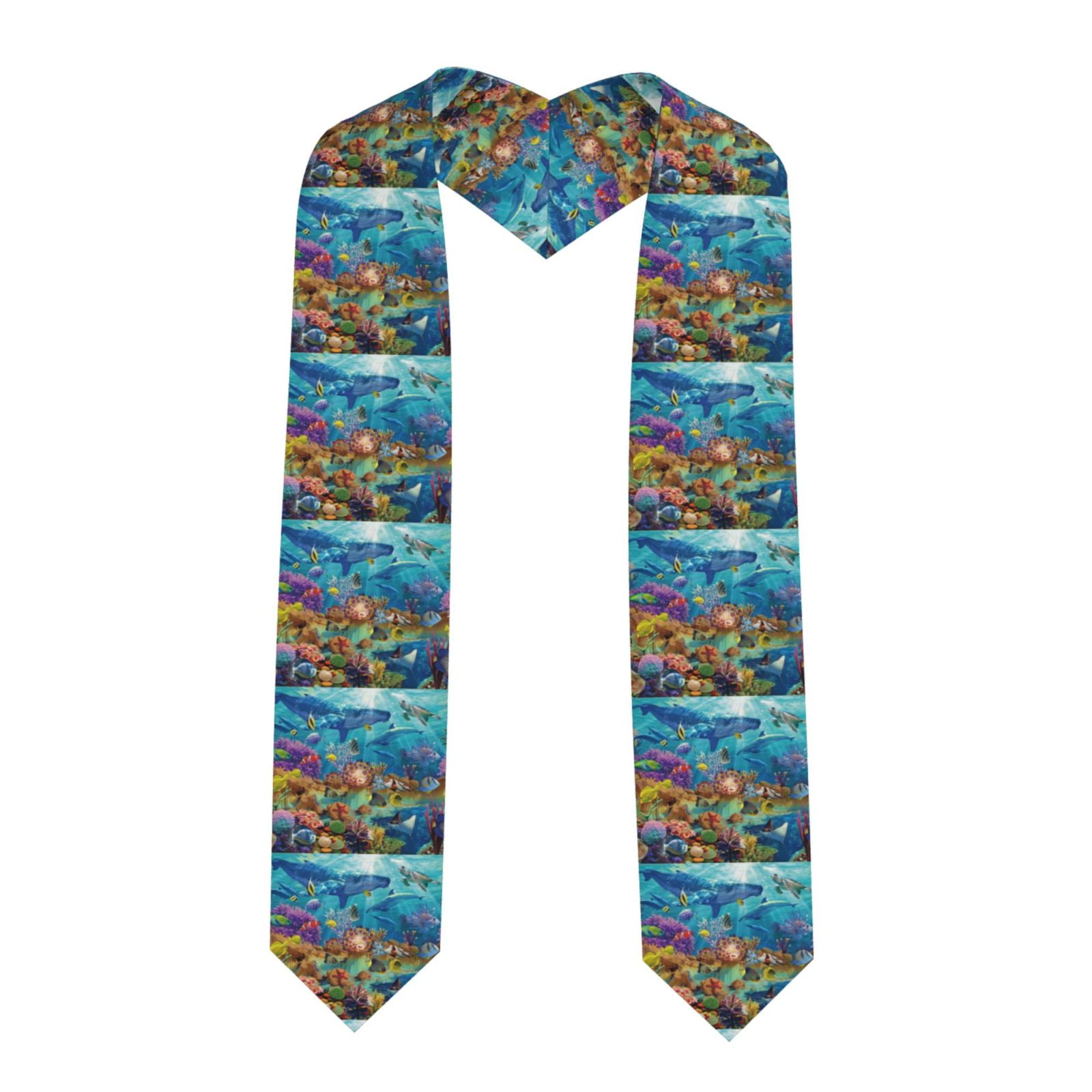 Logiee Sea World Print Unisex Adult Graduation Stole Shawl 72" Long for ...