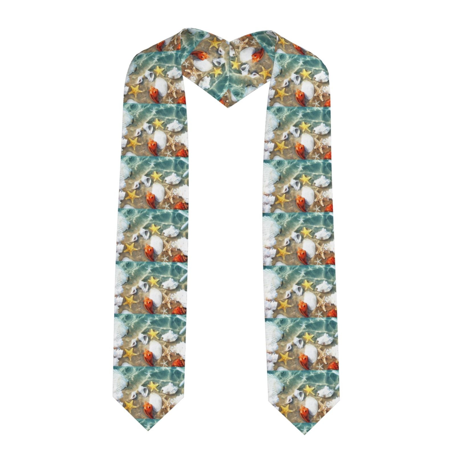 Logiee Seashell On The Beach Print Unisex Adult Graduation Stole Shawl ...