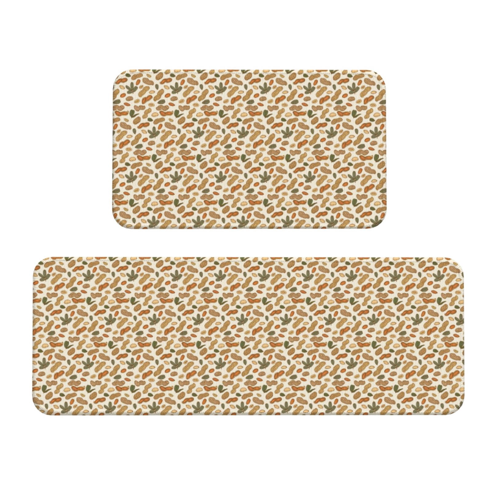 Logiee Set With Peanut Print Kitchen Mats for Floor Sets of 2 ...