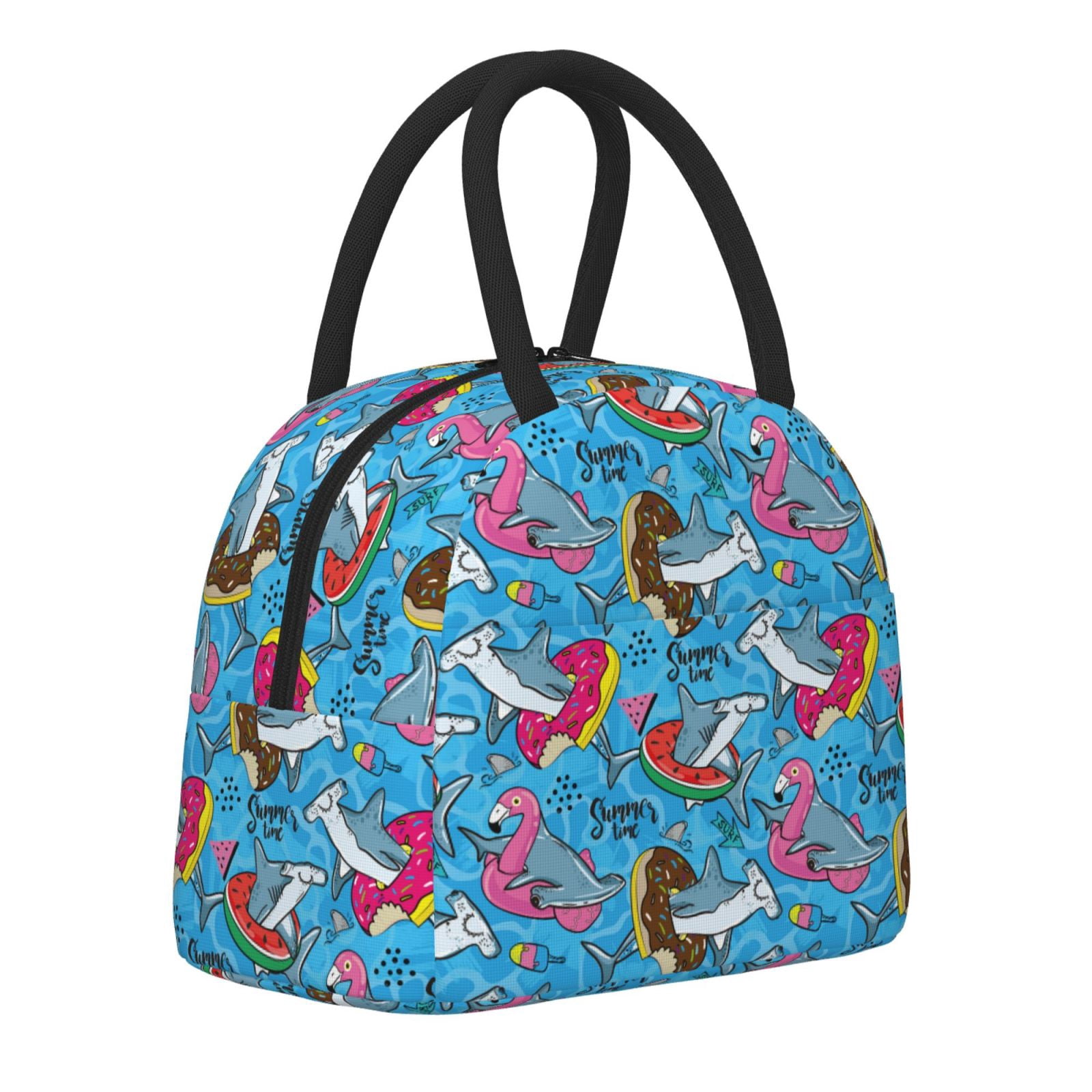 Logiee Sharks Summer Print Lunch Bag for Women & Men,Adult Insulated ...