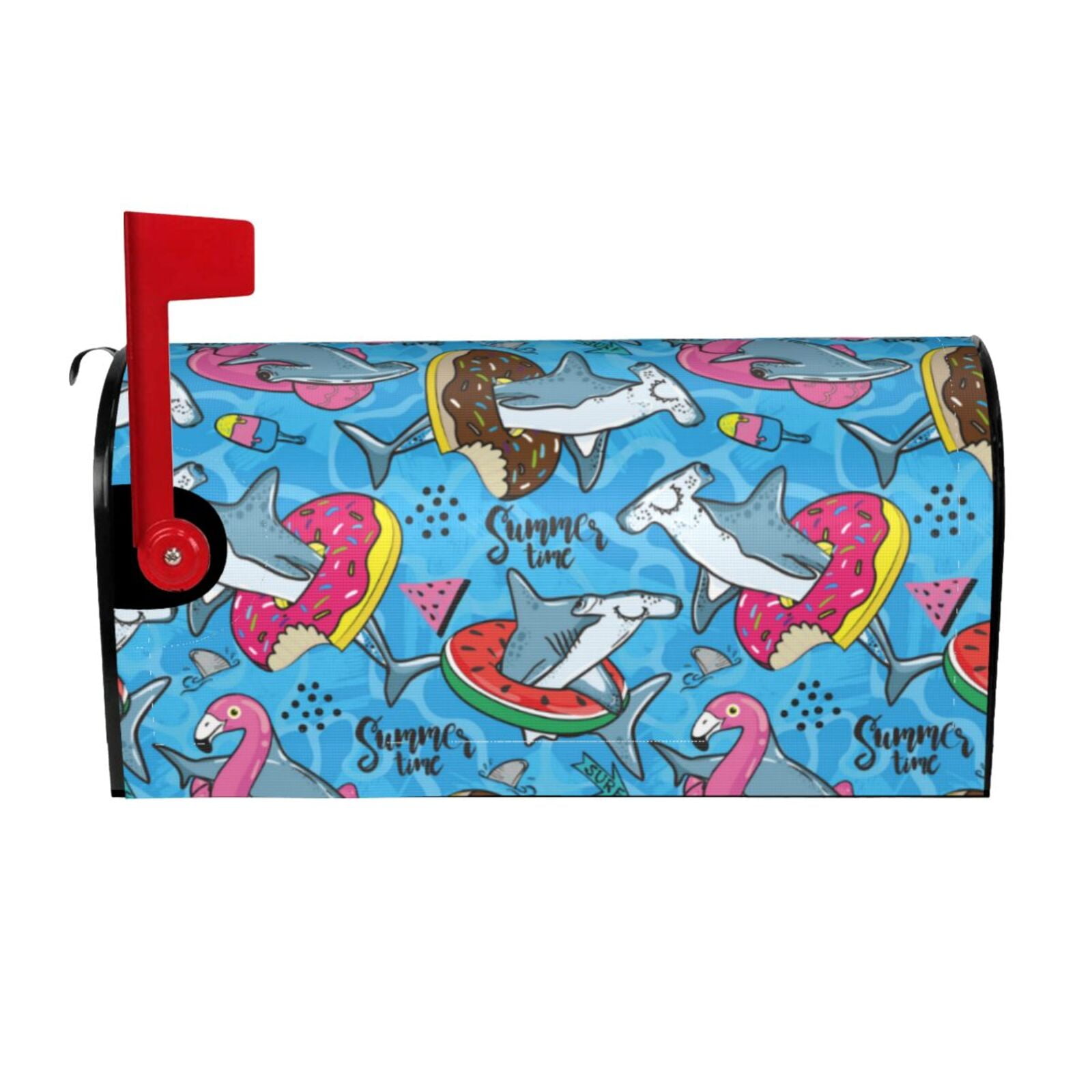 Logiee Sharks Summer Print Post Letter Box Wrap Decor, Mailbox Cover ...