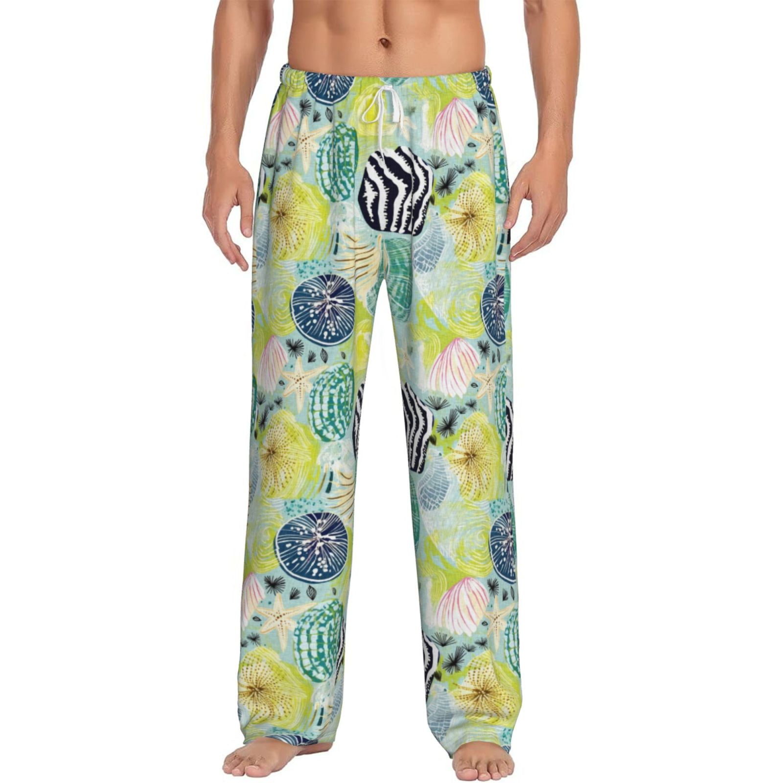 Logiee Shell Clam Print Pajama Pants for Men,Men’s Pajama Bottoms,Mens ...