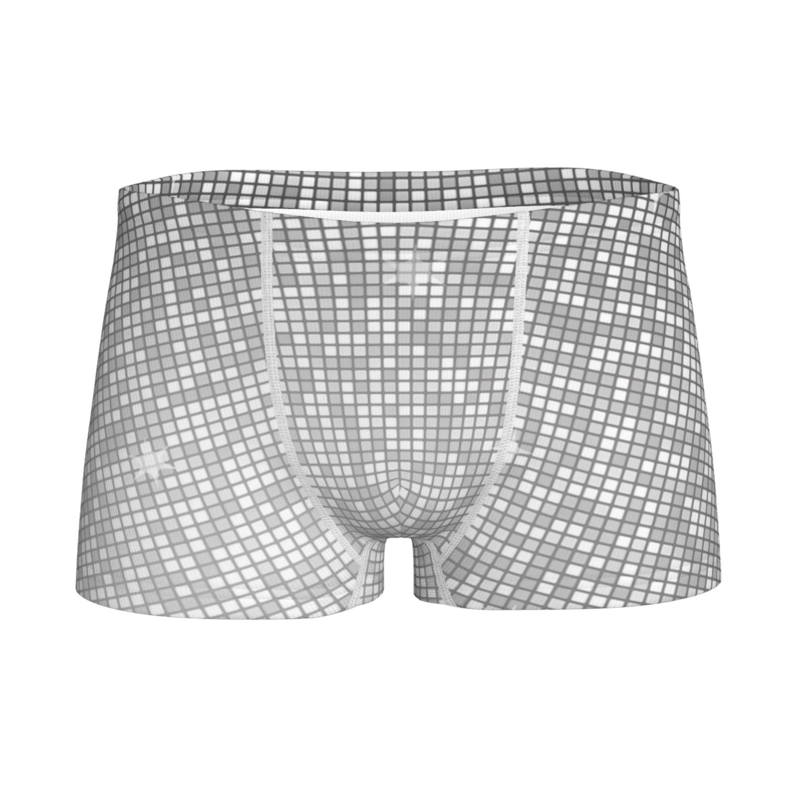 Logiee Silver Mosaic Print Boys' Boxer Briefs,Tween Boy Underwear-Small ...