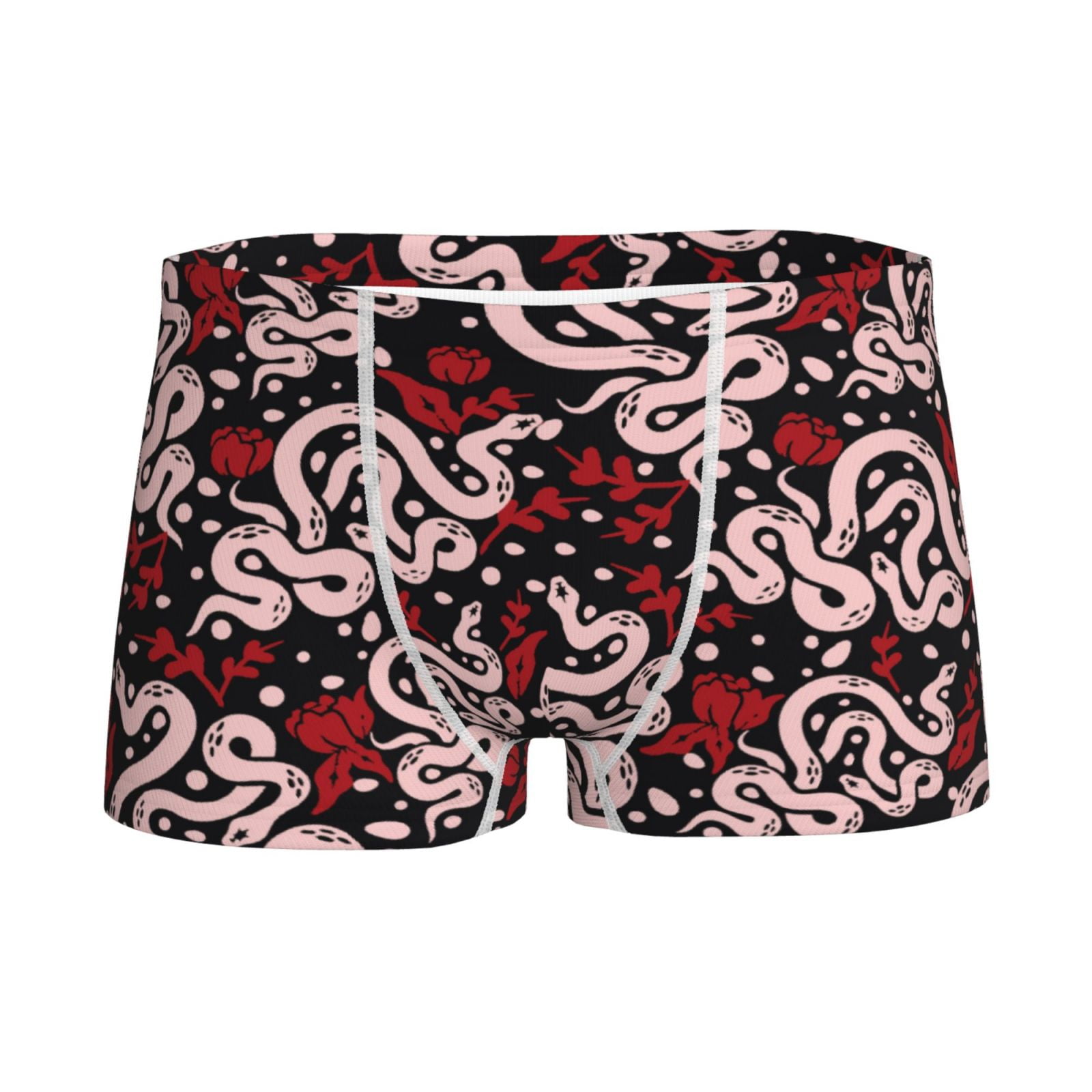 Logiee Snake And Rose Print Boys' Boxer Briefs,Tween Boy Underwear ...
