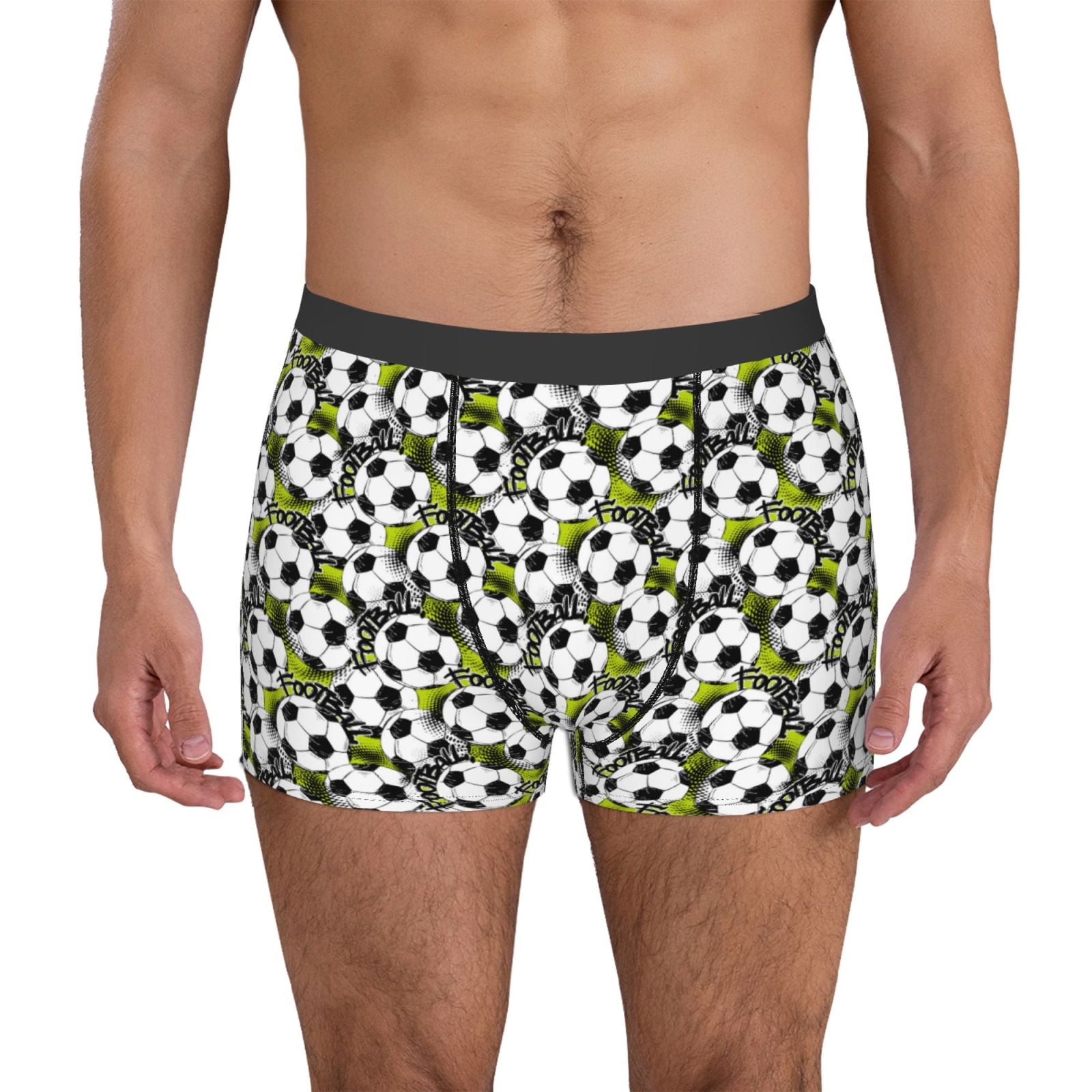 Logiee Soccer and Football Print Mens Boxer Briefs,Boxer Briefs for Men ...