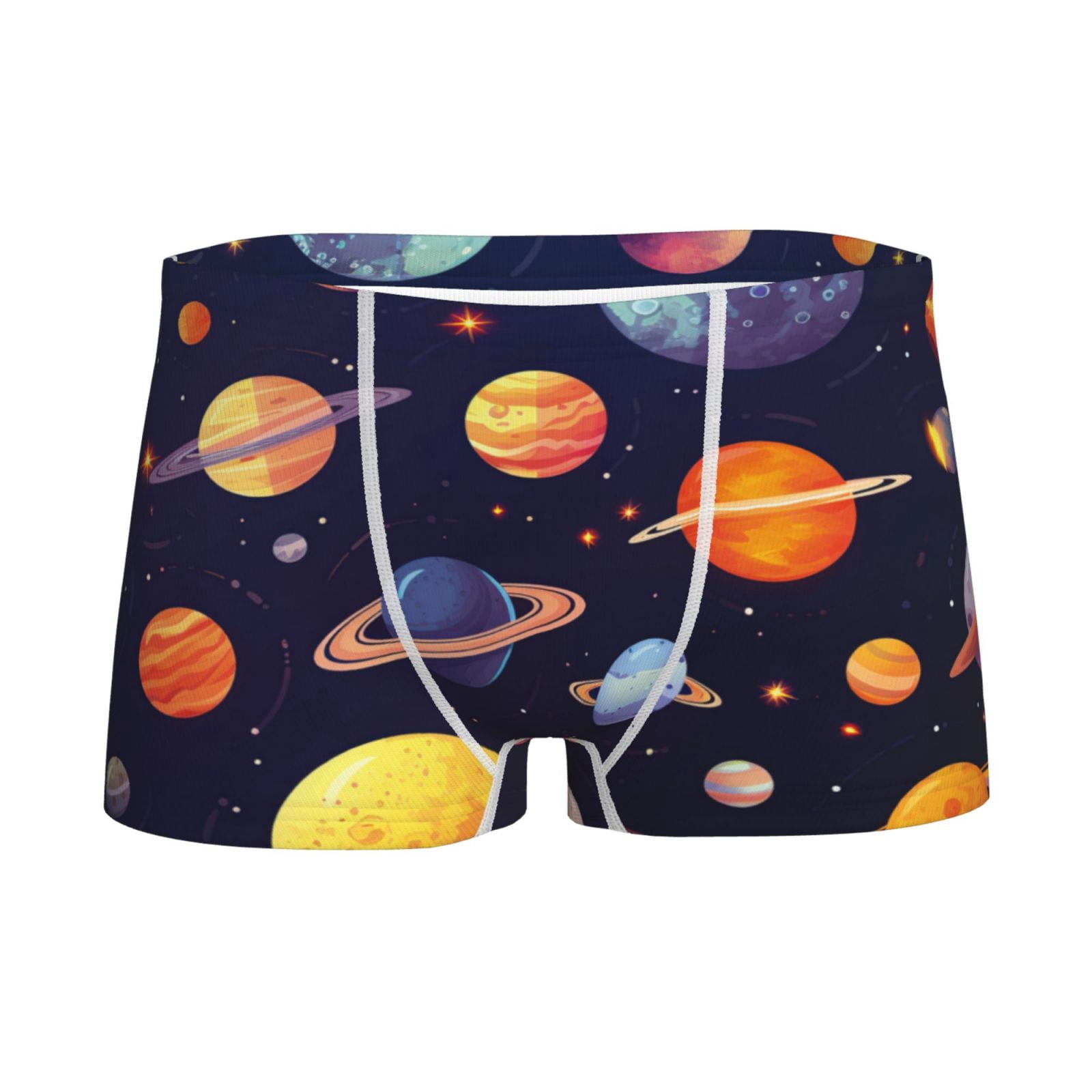 Logiee Space Planet Print Boys' Boxer Briefs,Tween Boy Underwear ...