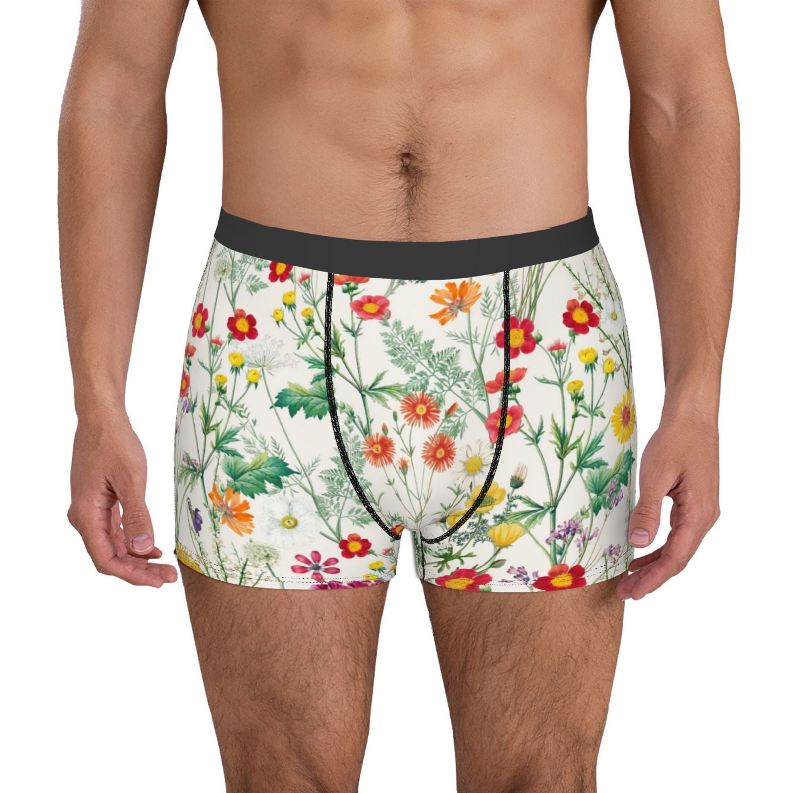 Logiee Spring floral Print Mens Boxer Briefs,Boxer Briefs for Men ...