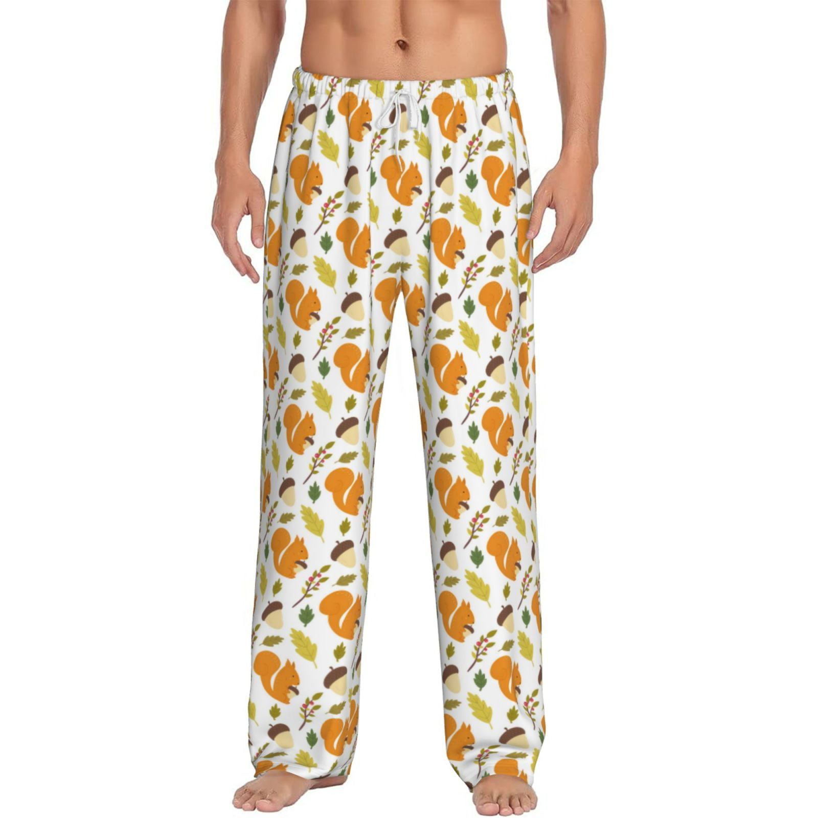 Logiee Squirrel Eating Nuts Print Pajama Pants for Men,Men’s Pajama ...