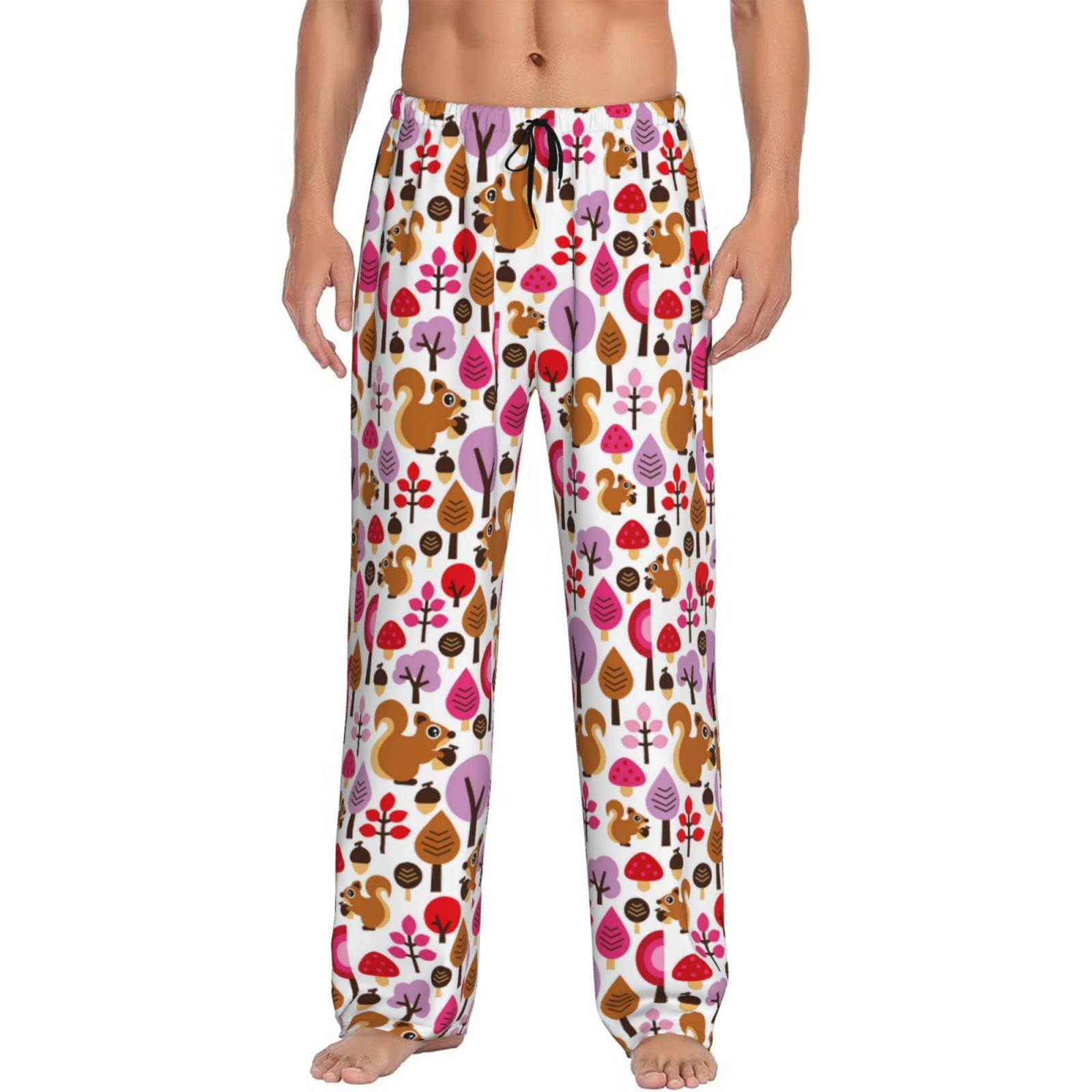 Logiee Squirrel In The Forest Print Pajama Pants for Men,Men’s Pajama ...