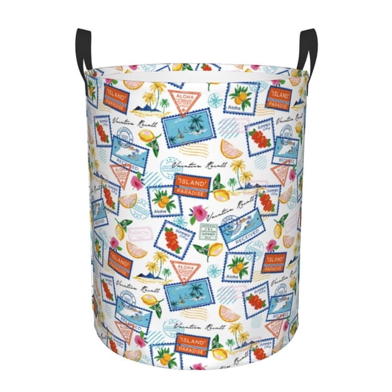 Logiee Stamp Print Laundry Hamper,Dirty Clothes Hamper Storage Basket ...