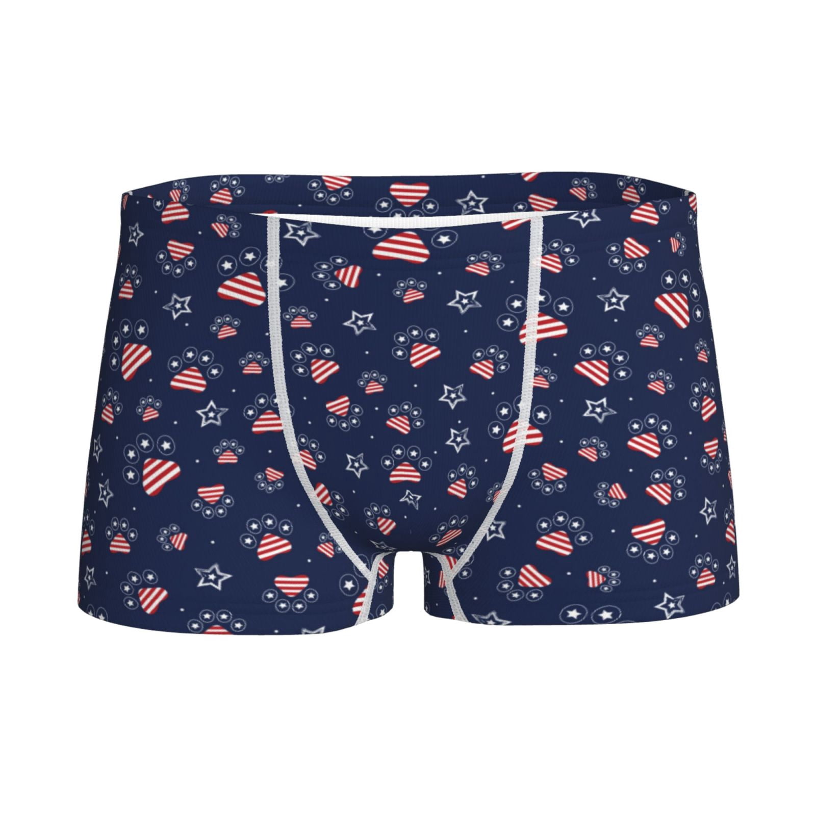 Logiee Star Dog Paw Print Boys' Boxer Briefs,Tween Boy Underwear-Large ...
