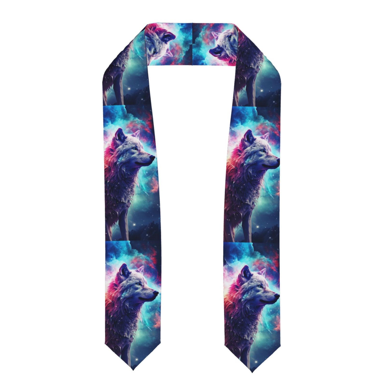 Logiee Starry Multicolored Wolf Print Unisex Adult Graduation Stole ...