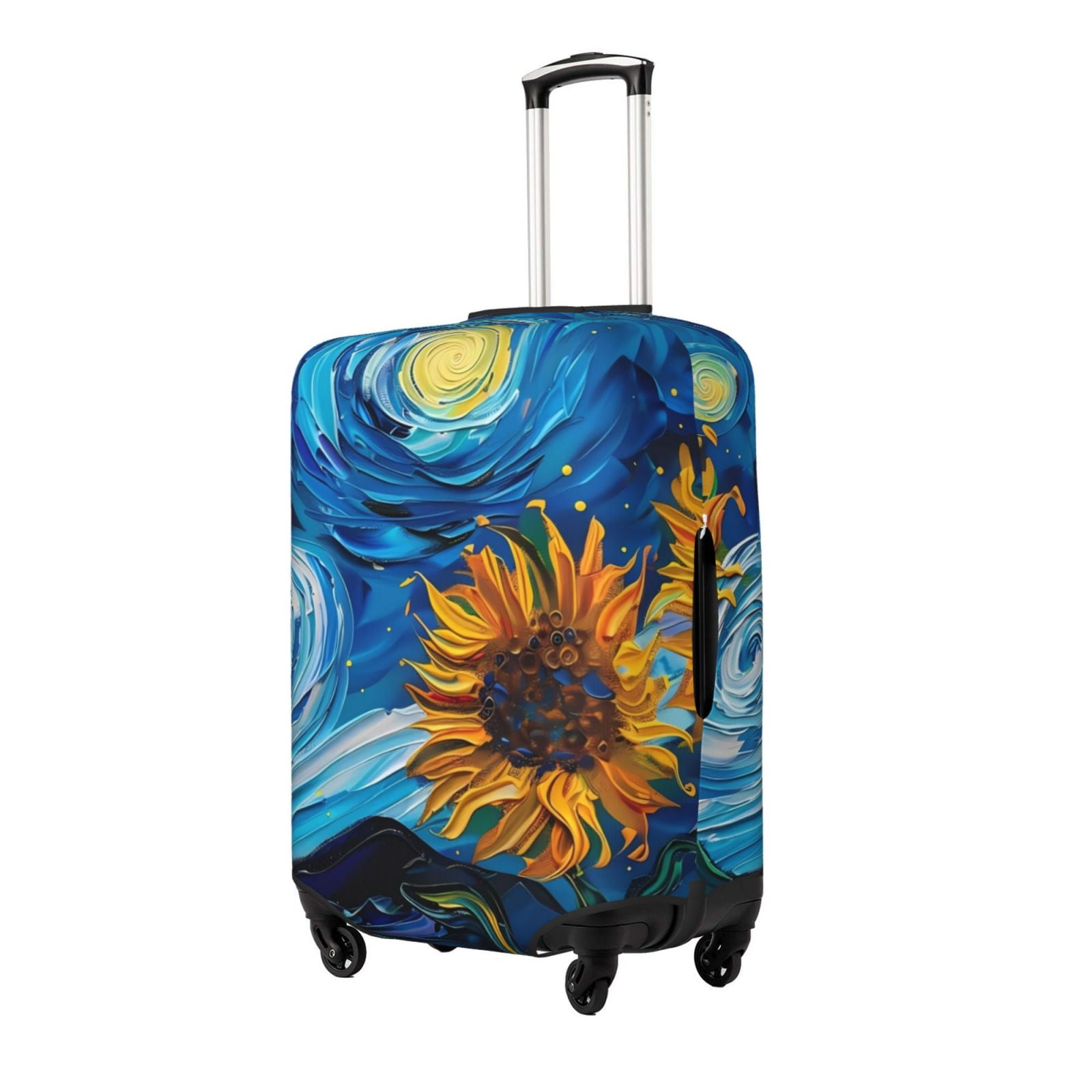 Logiee Starry Night Sunflower Field Print Travel Luggage Cover,Suitcase ...