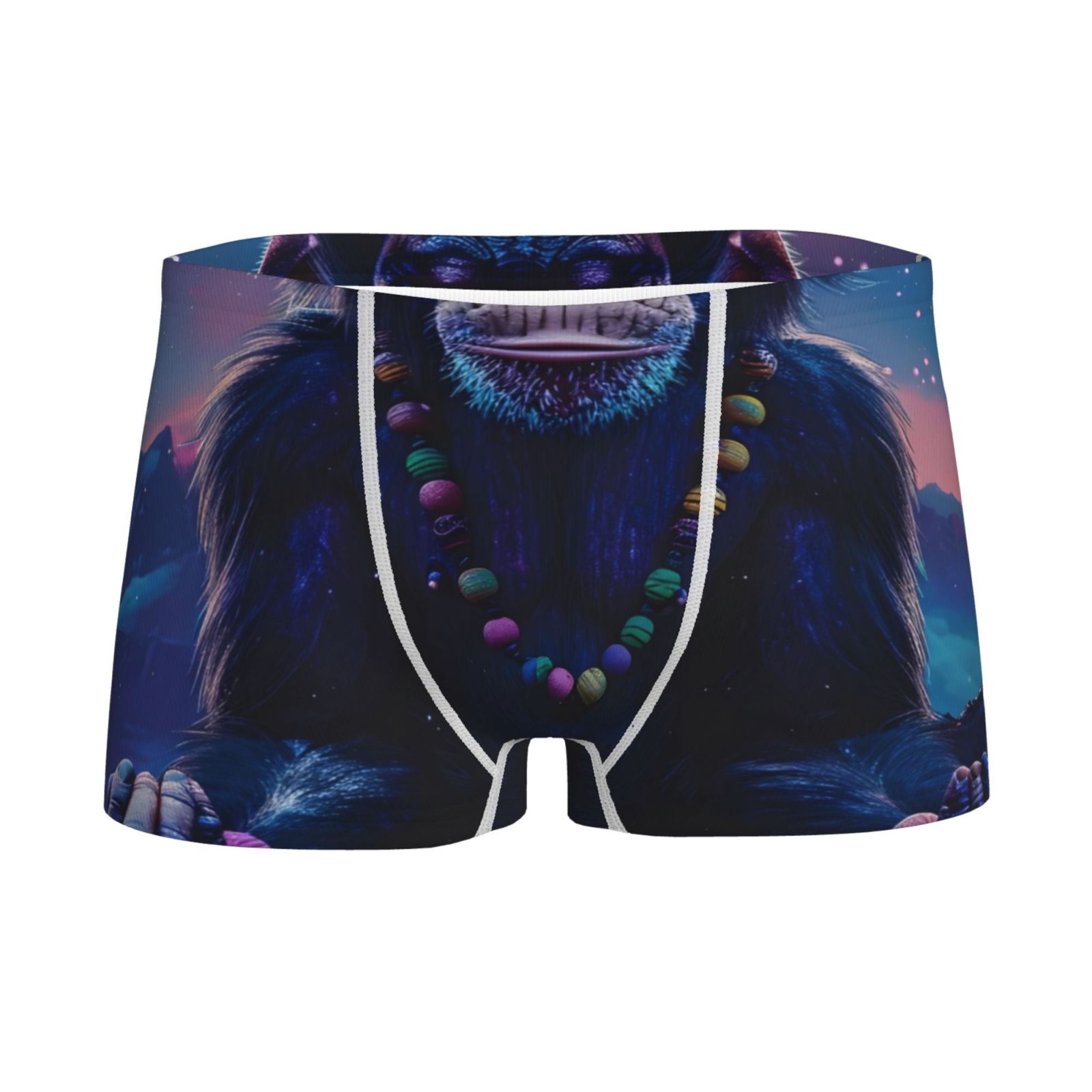 Logiee Starry Sky Meditating Chimpanzees Print Boys' Boxer Briefs,Tween ...
