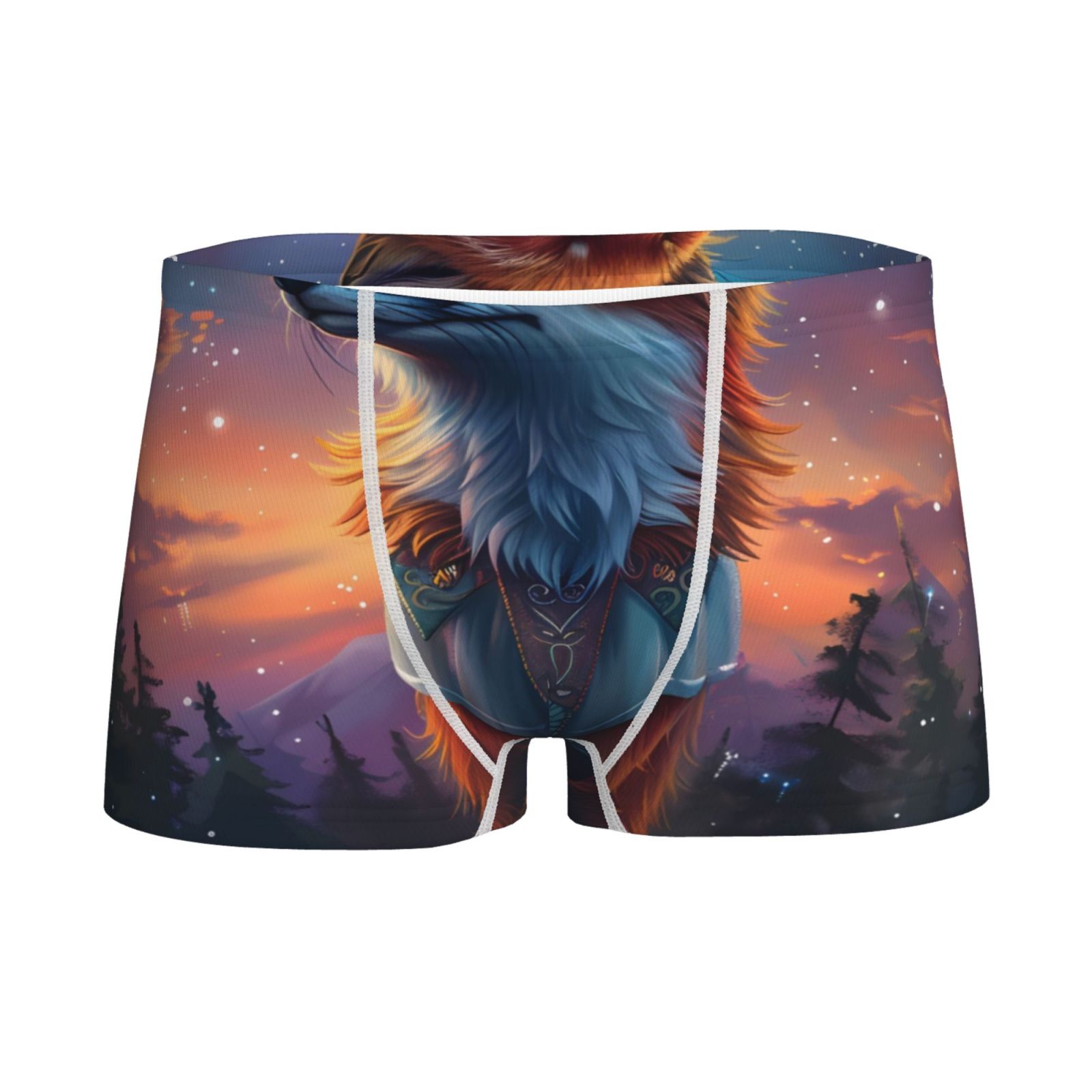 Logiee Starry Sky Meditating Fox Print Boys' Boxer Briefs,Tween Boy ...