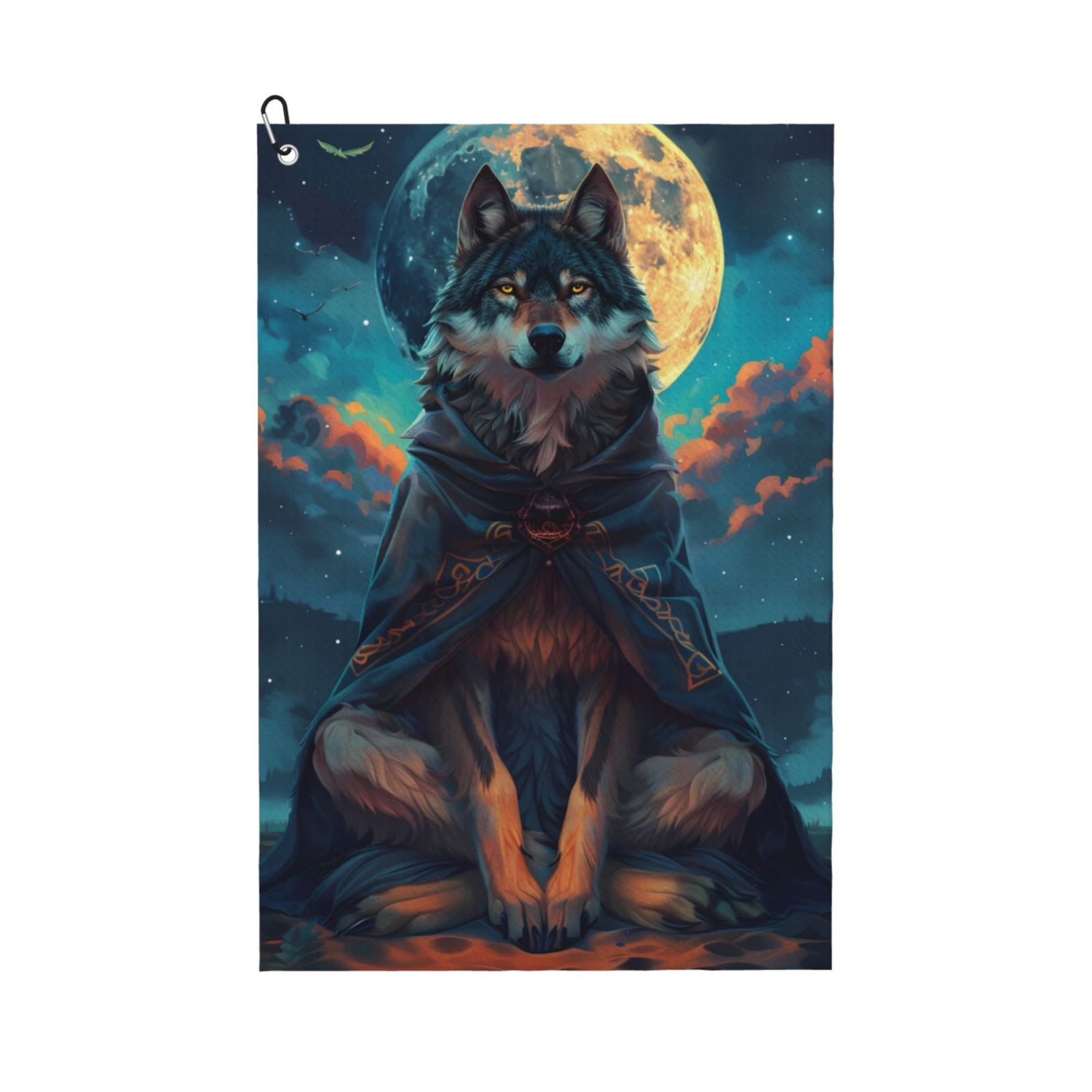 Logiee Starry Sky Moon Wolf Leader Print Golf Towels,16" x 24" Portable ...