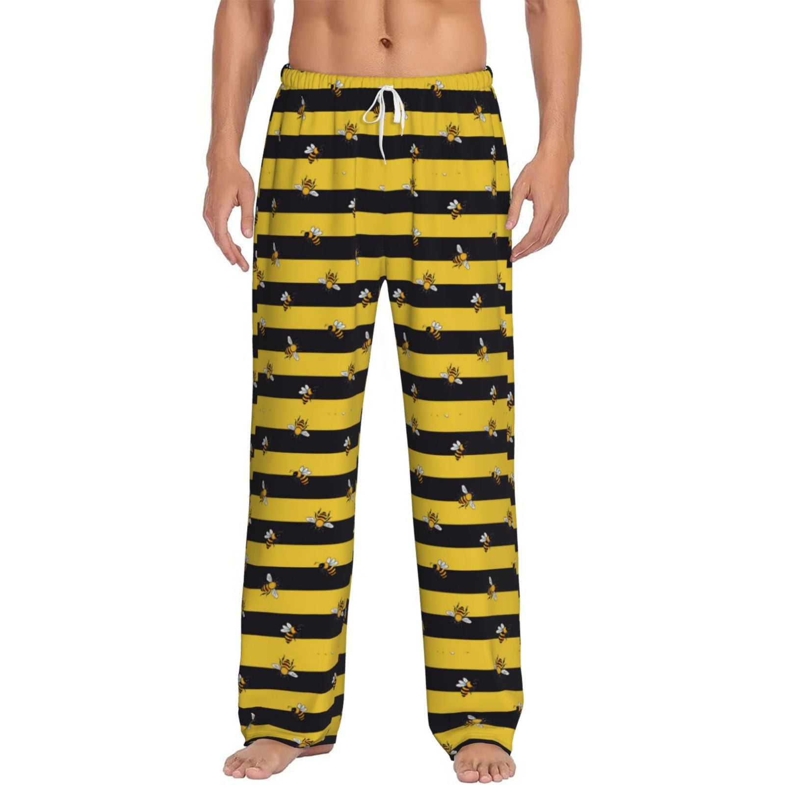 Logiee Striped With Bees Print Pajama Pants for Men,Men’s Pajama ...