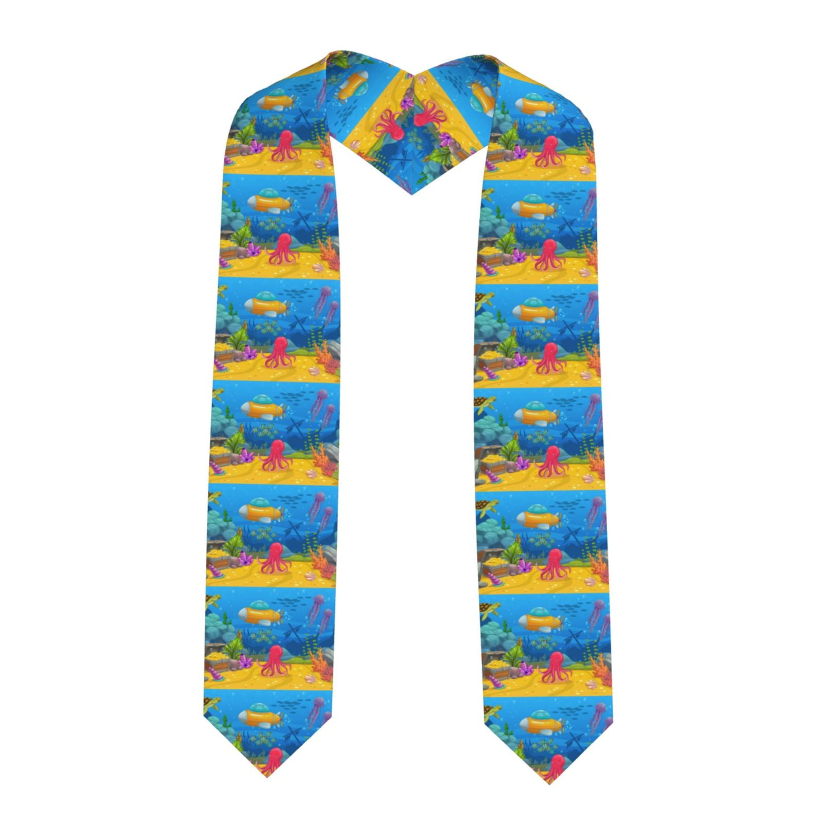 Logiee Submarine And Landscape Print Unisex Adult Graduation Stole ...