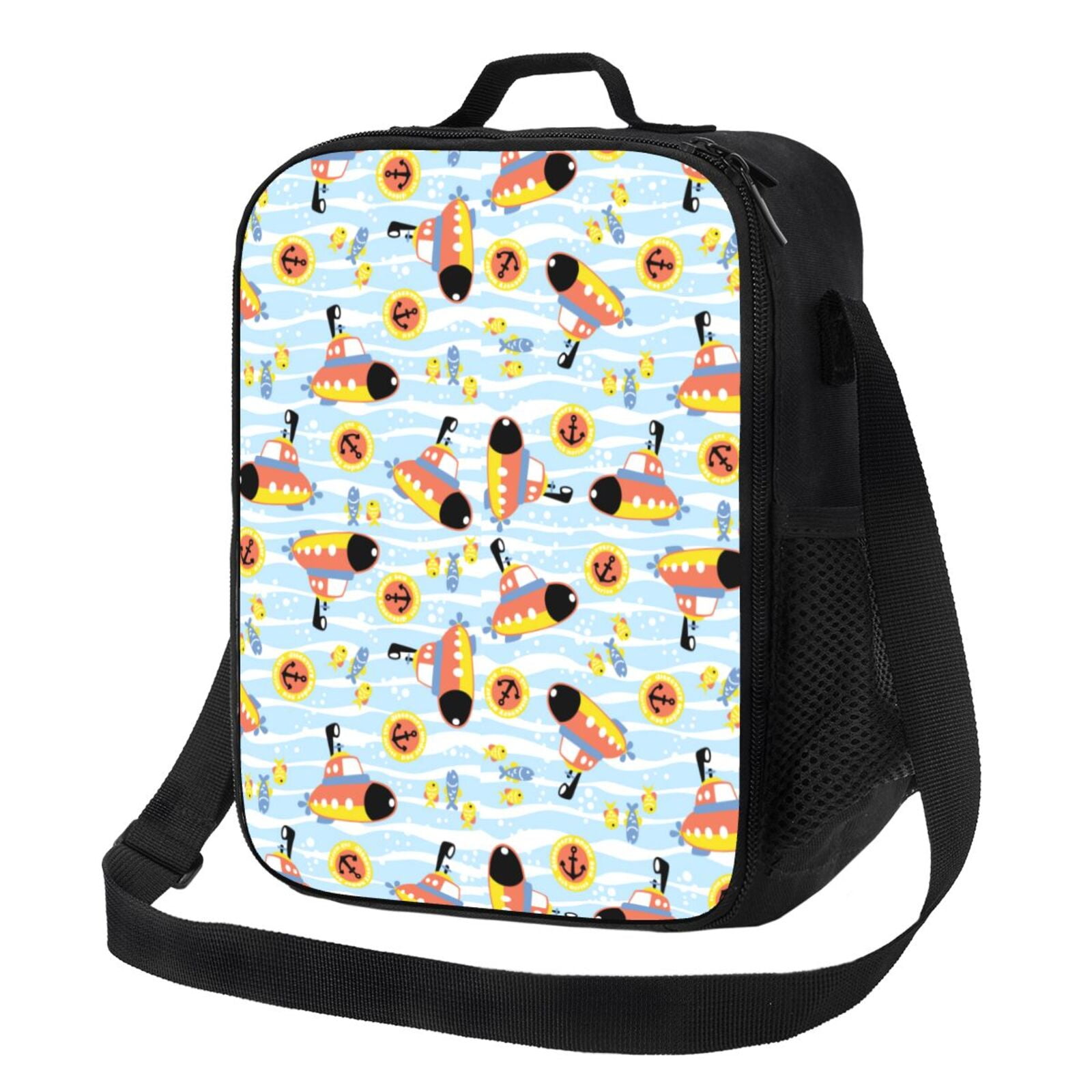 Logiee Submarine With Fishes Undersea Print Insulated Lunch Bag for ...