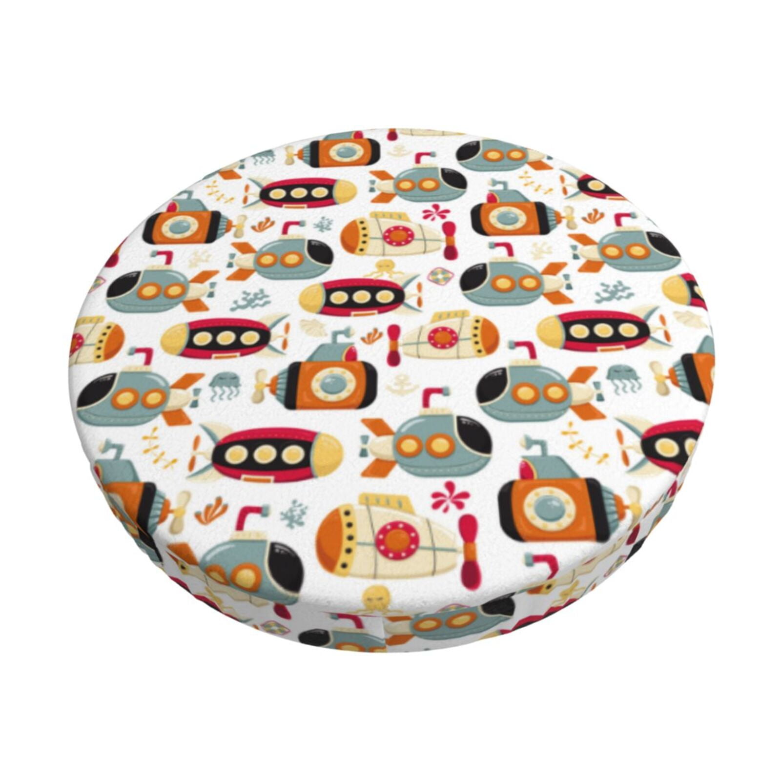 Logiee Submarines Print Stool Covers Round,Bar Stool Covers,Watedrproof ...