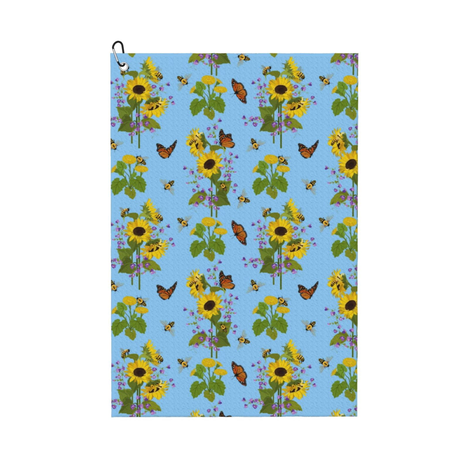 Logiee Sunflowers And Bees Print Golf Towels,16" x 24" Portable Golf ...