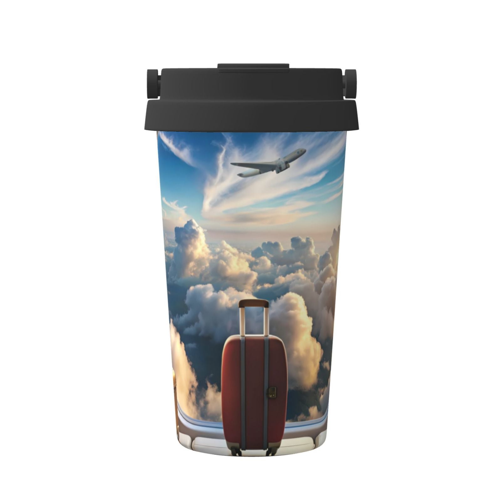 Logiee Sunset Airplane Travel View Print Stainless Steel Coffee Tumbler ...