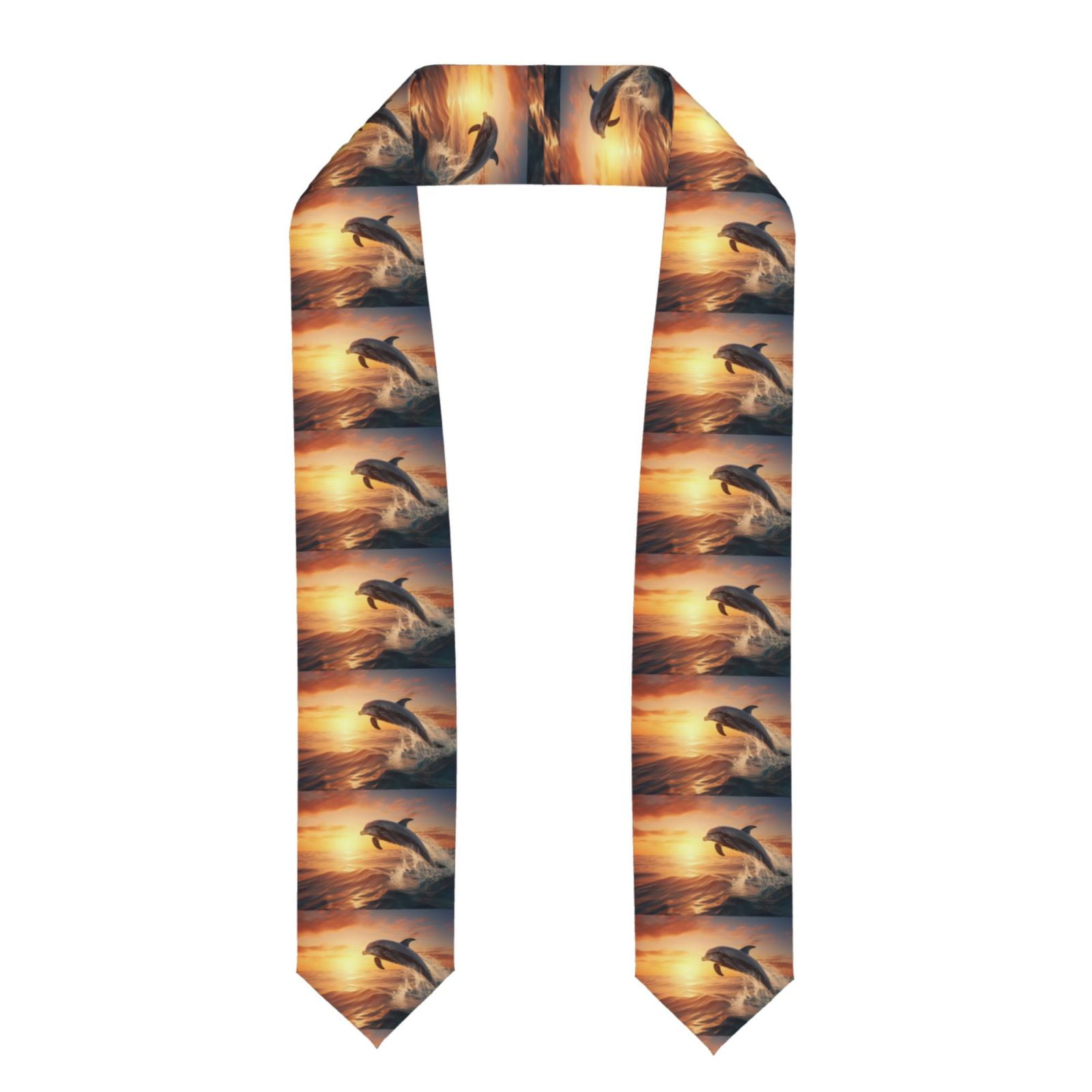 Logiee Sunset Dancing Dolphin A Print Unisex Adult Graduation Stole ...