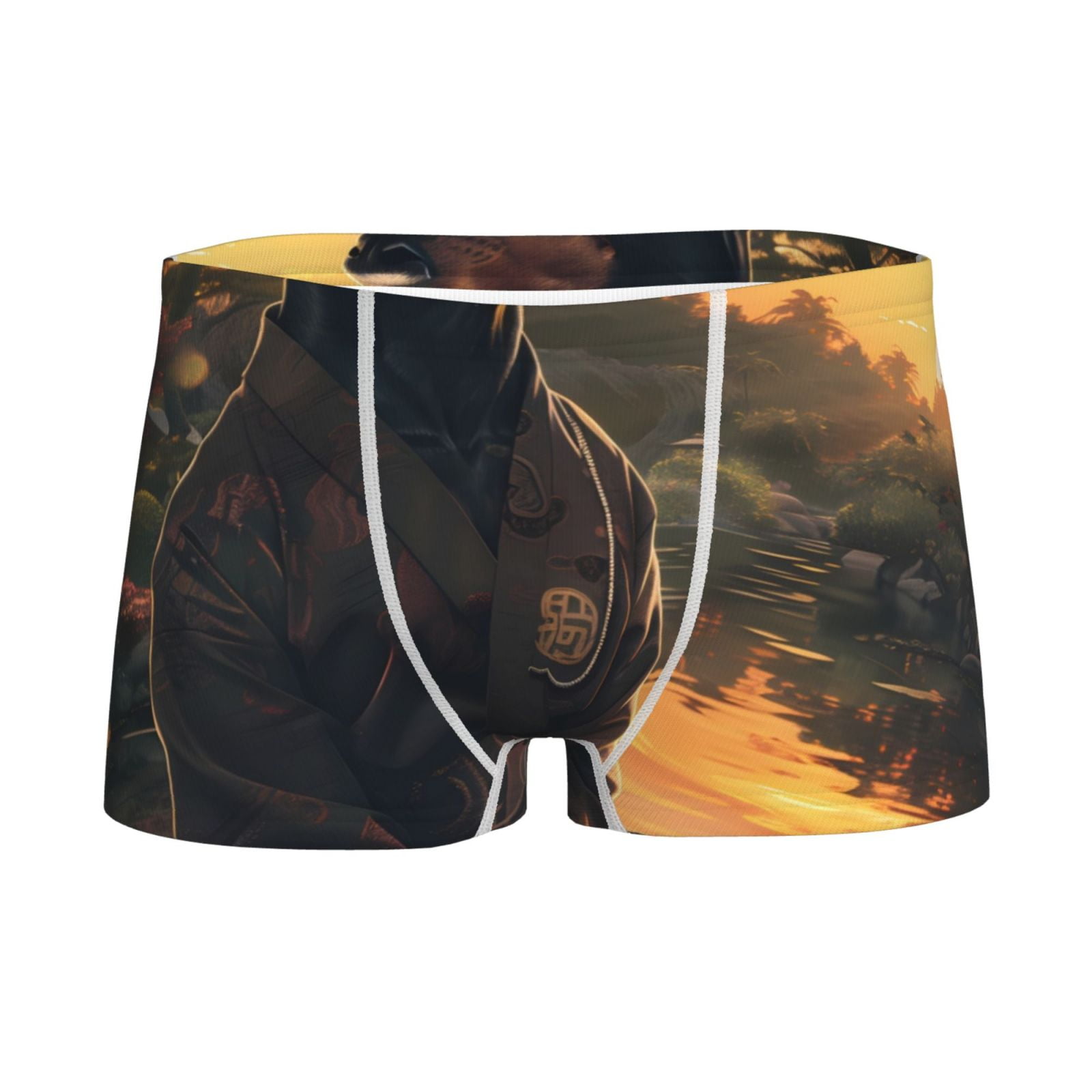 Logiee Sunset Meditating Doberman Print Boys' Boxer Briefs,Tween Boy ...