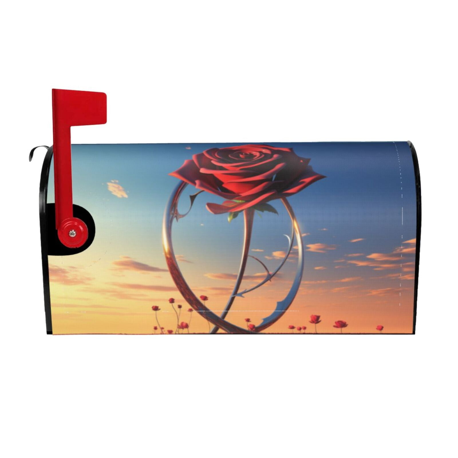 Logiee Sunset Rose Elegance Print Post Letter Box Wrap Decor, Mailbox ...