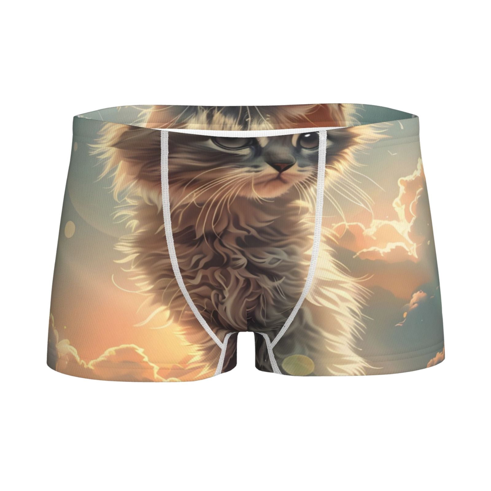 Logiee Sunshine Cloud Kitten Print Boys' Boxer Briefs,Tween Boy ...
