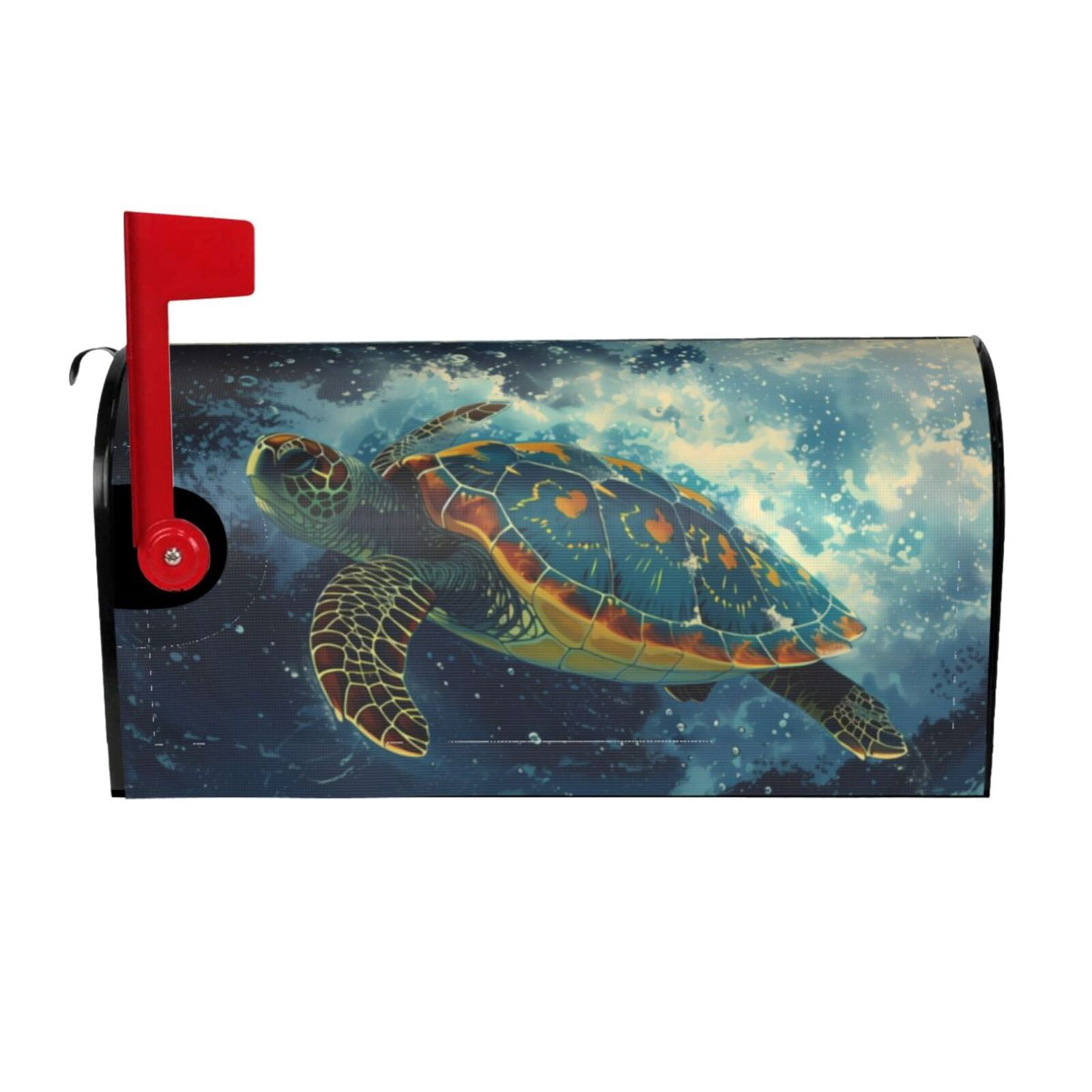 Logiee Surfing Turtle Print Post Letter Box Wrap Decor, Mailbox Cover ...