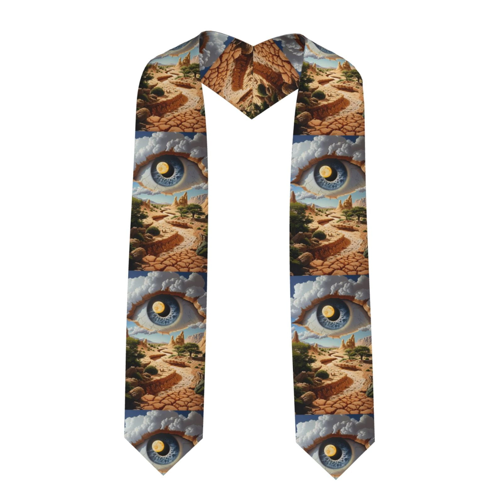 Logiee Surreal Desert Eye Landscape Print Unisex Adult Graduation Stole ...