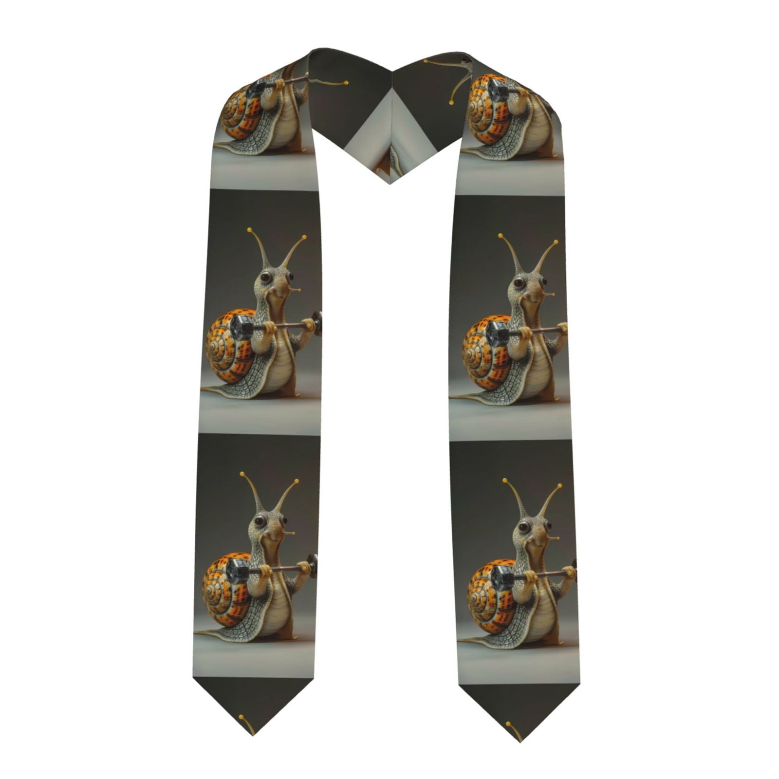 Logiee Surreal Weightlifting Snail Print Unisex Adult Graduation Stole ...