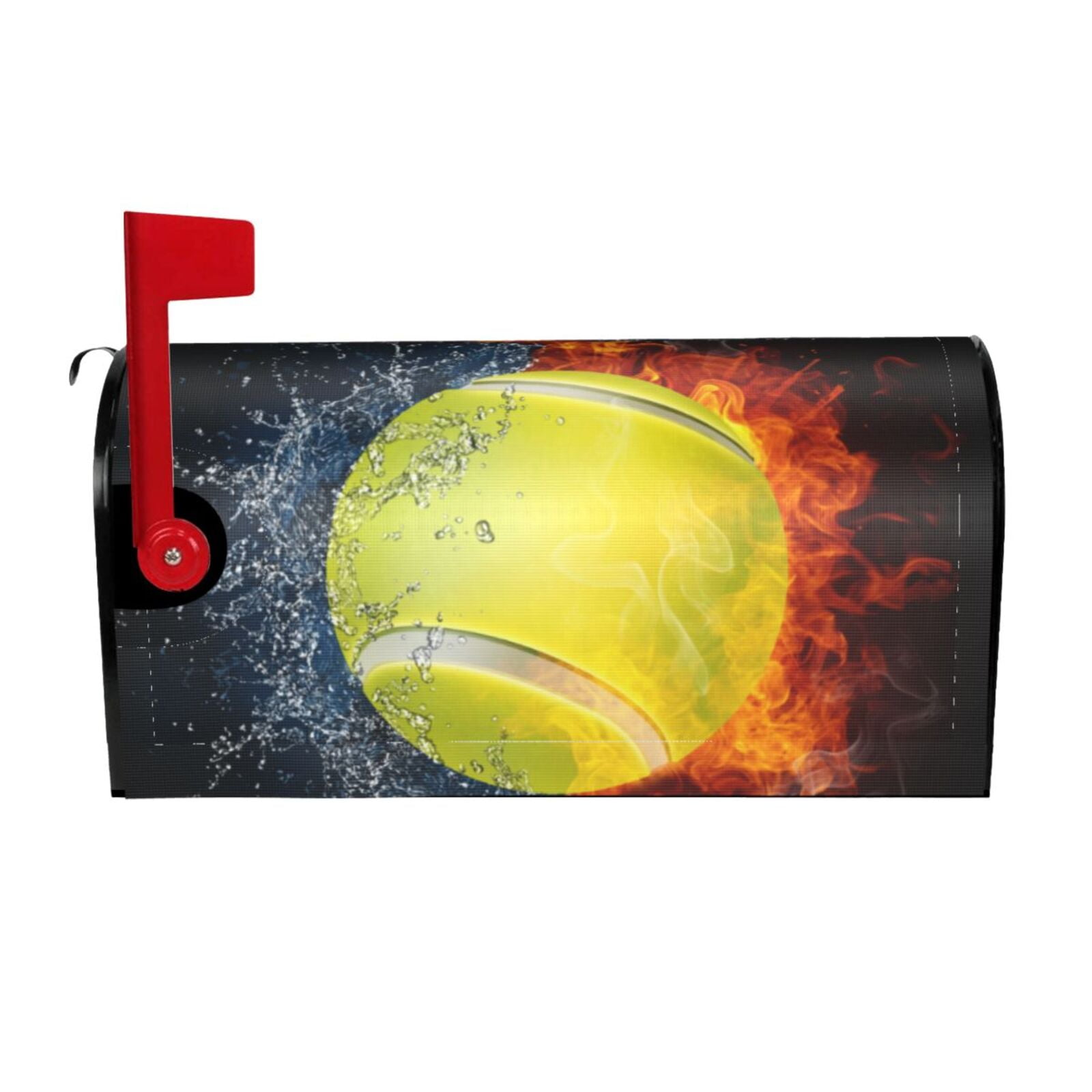 Logiee Tennis Ball In Fire And Water Print Post Letter Box Wrap Decor ...