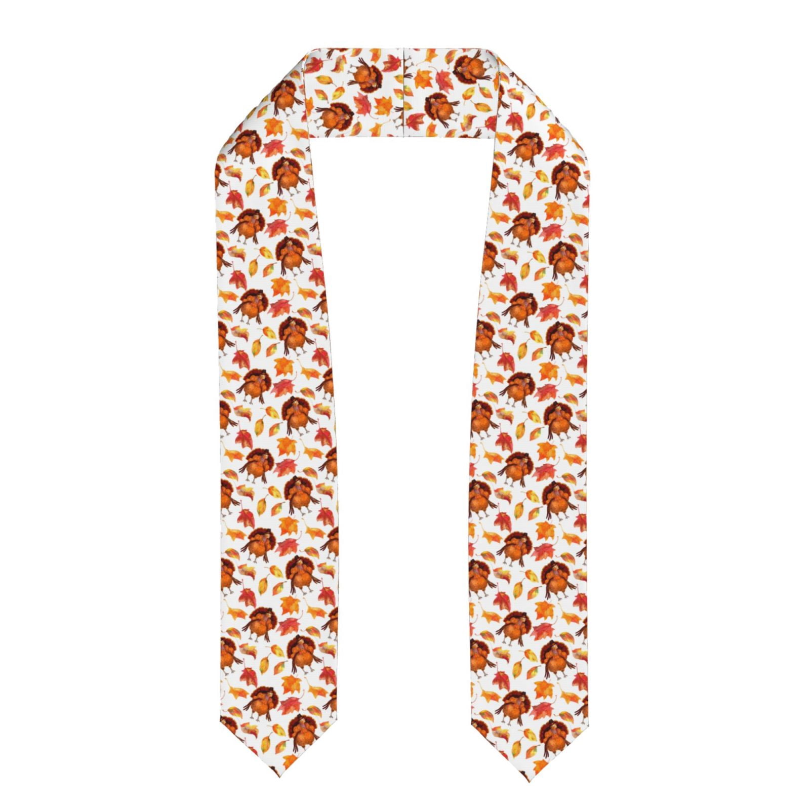 Logiee Thanksgiving Turkey Leaves Print Unisex Adult Graduation Stole ...