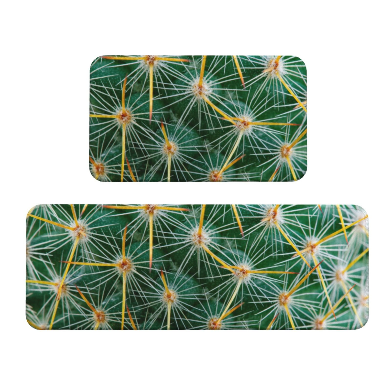 Logiee Thorns Of Macro Cactus Print Kitchen Mats for Floor Sets of 2 ...