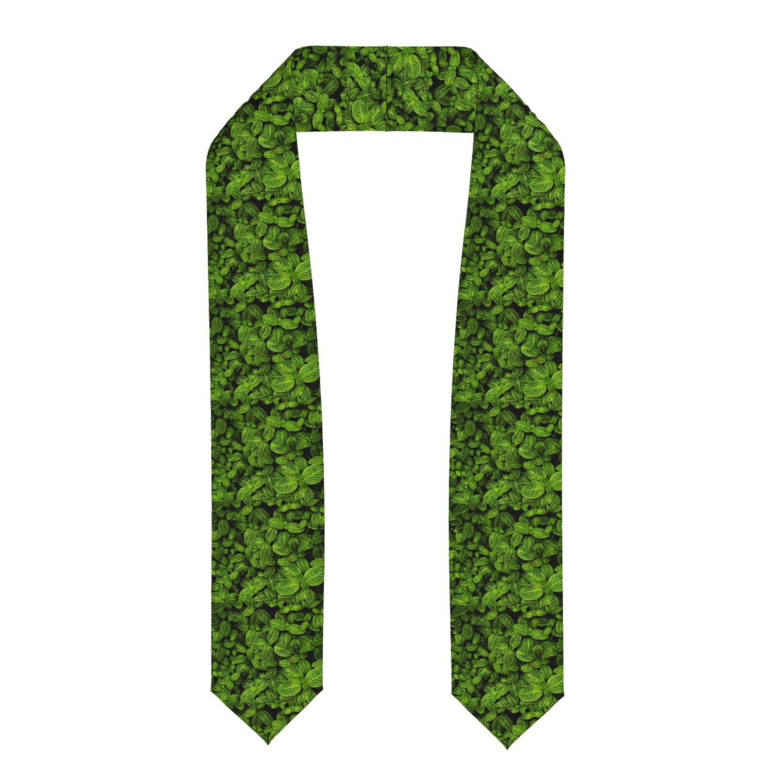 Logiee Tiny Green Fern Leaves Print Unisex Adult Graduation Stole Shawl ...