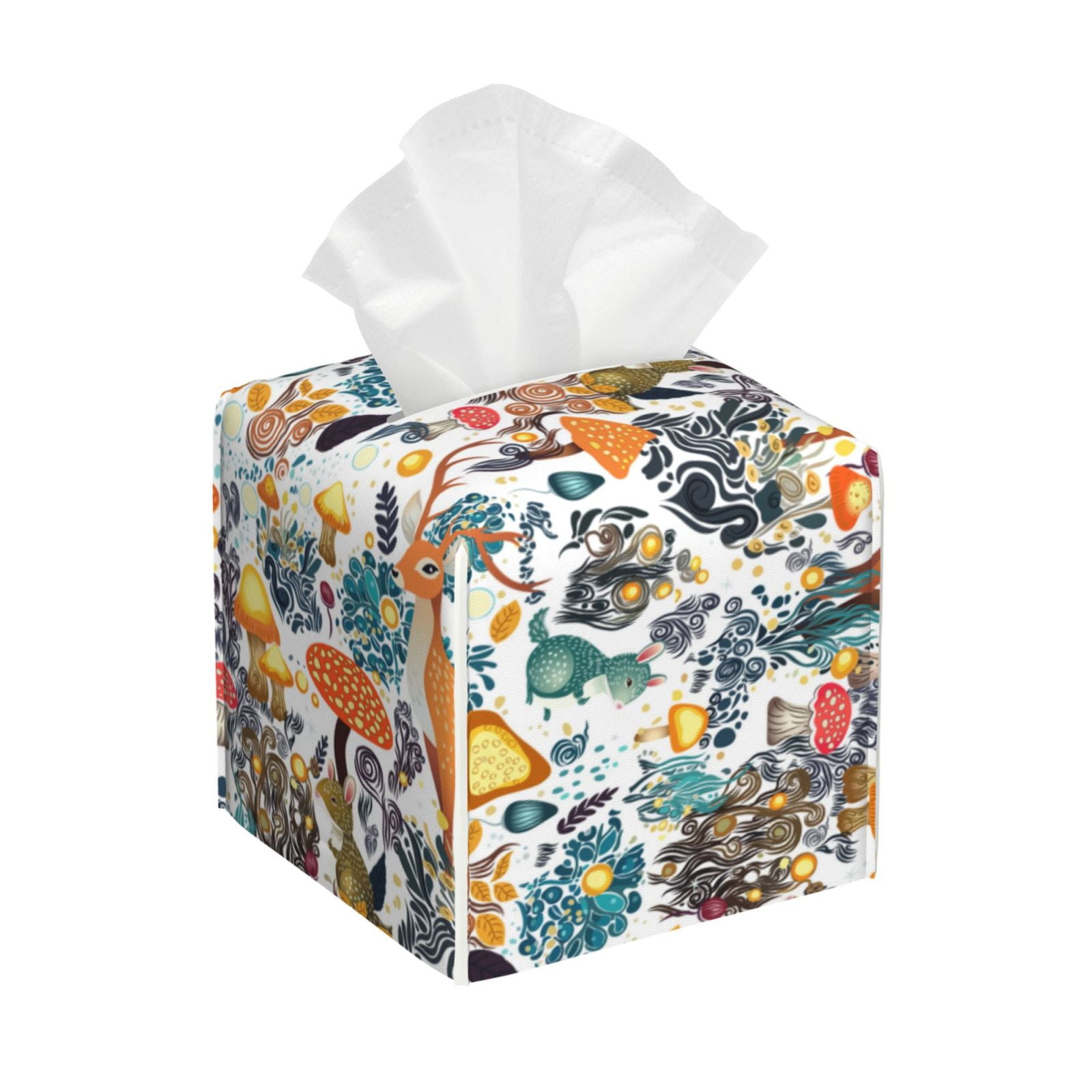 Logiee Tissue Box Cover 5X5X5'' PU Leather Tissue Holder Square Tissue ...