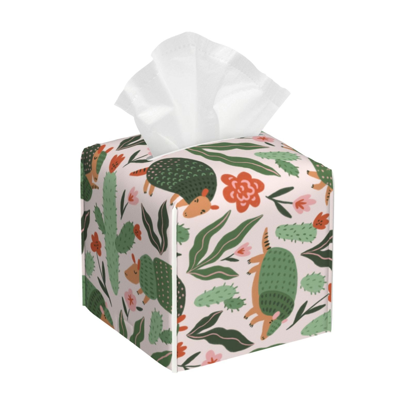 Logiee Tissue Box Cover 5X5X5'' PU Leather Tissue Holder Square Tissue ...