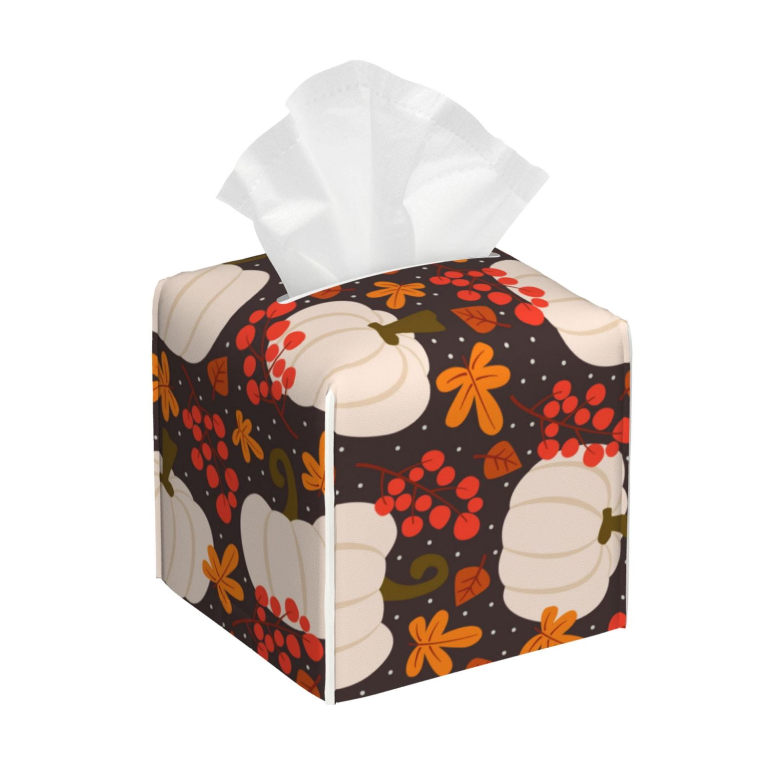 Logiee Tissue Box Cover 5X5X5'' PU Leather Tissue Holder Square Tissue ...