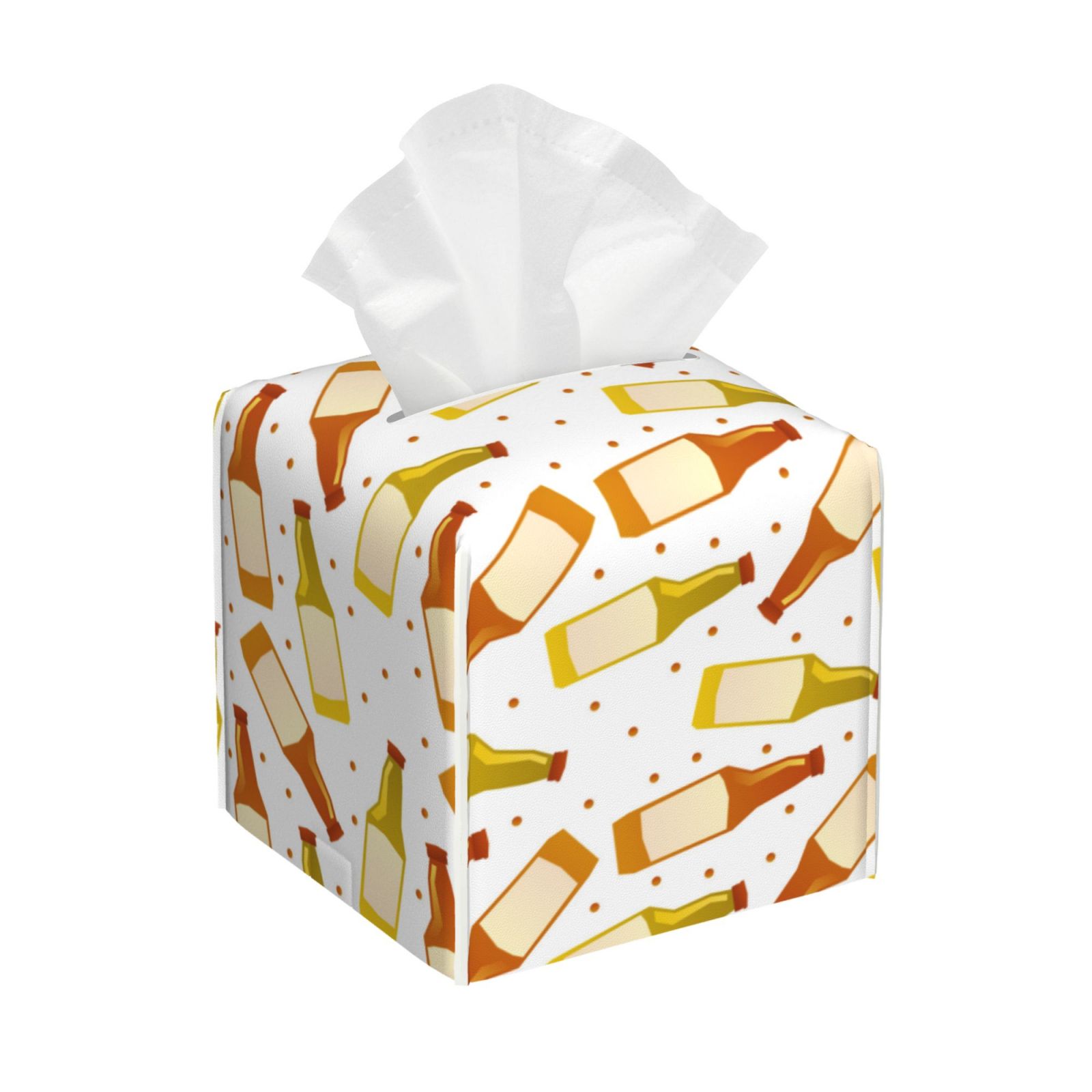 Logiee Tissue Box Cover 5X5X5'' PU Leather Tissue Holder Square Tissue ...