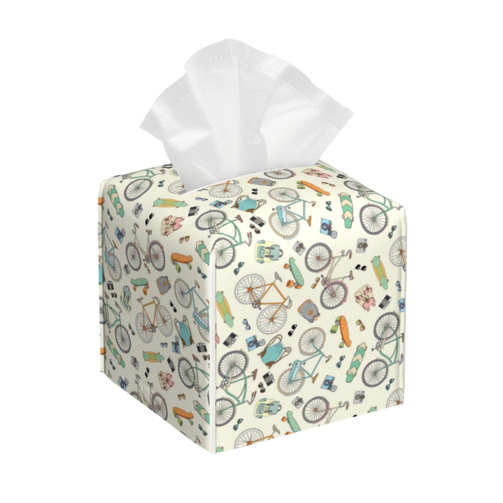 Logiee Tissue Box Cover 5X5X5'' PU Leather Tissue Holder Square Tissue ...