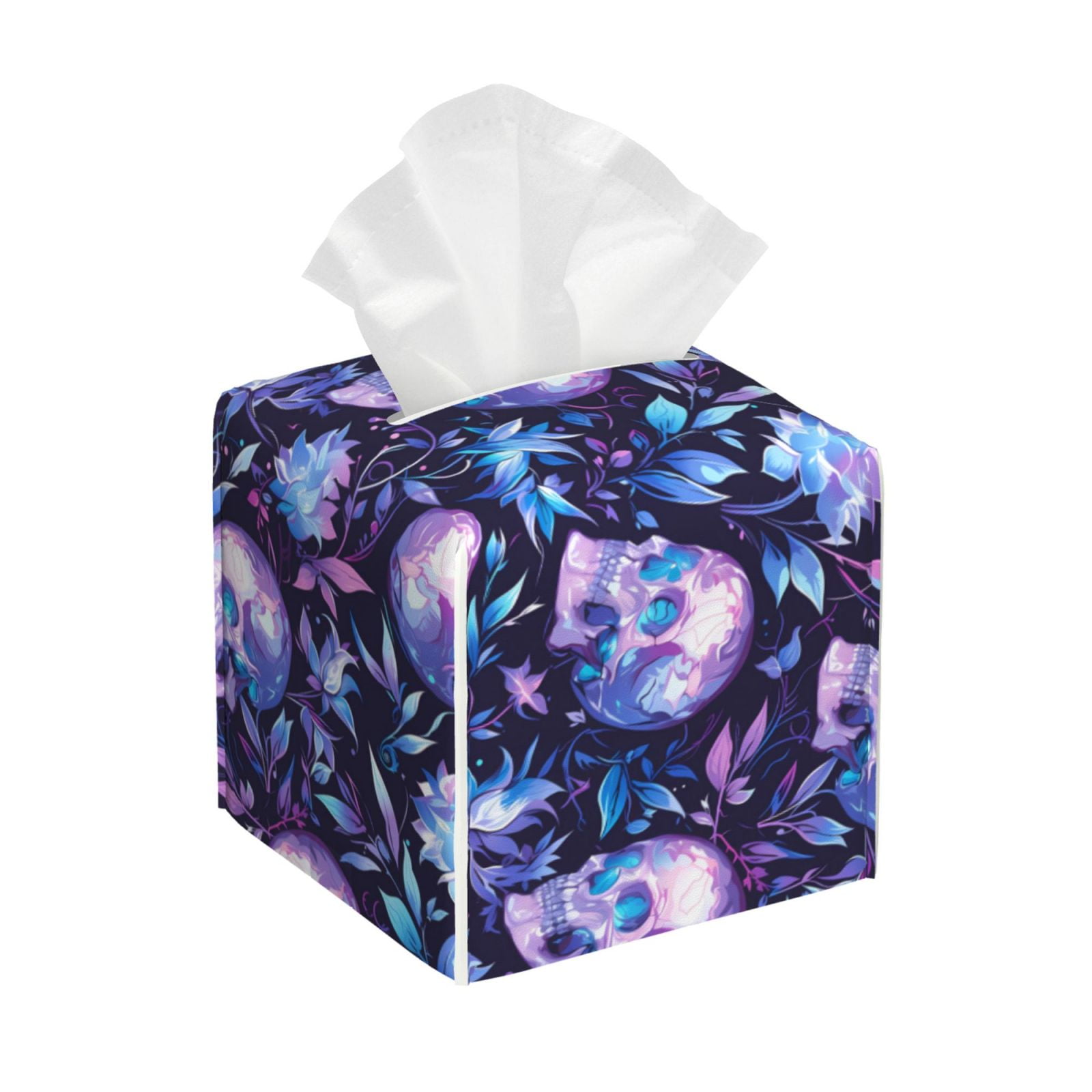 Logiee Tissue Box Cover 5X5X5'' PU Leather Tissue Holder Square Tissue ...