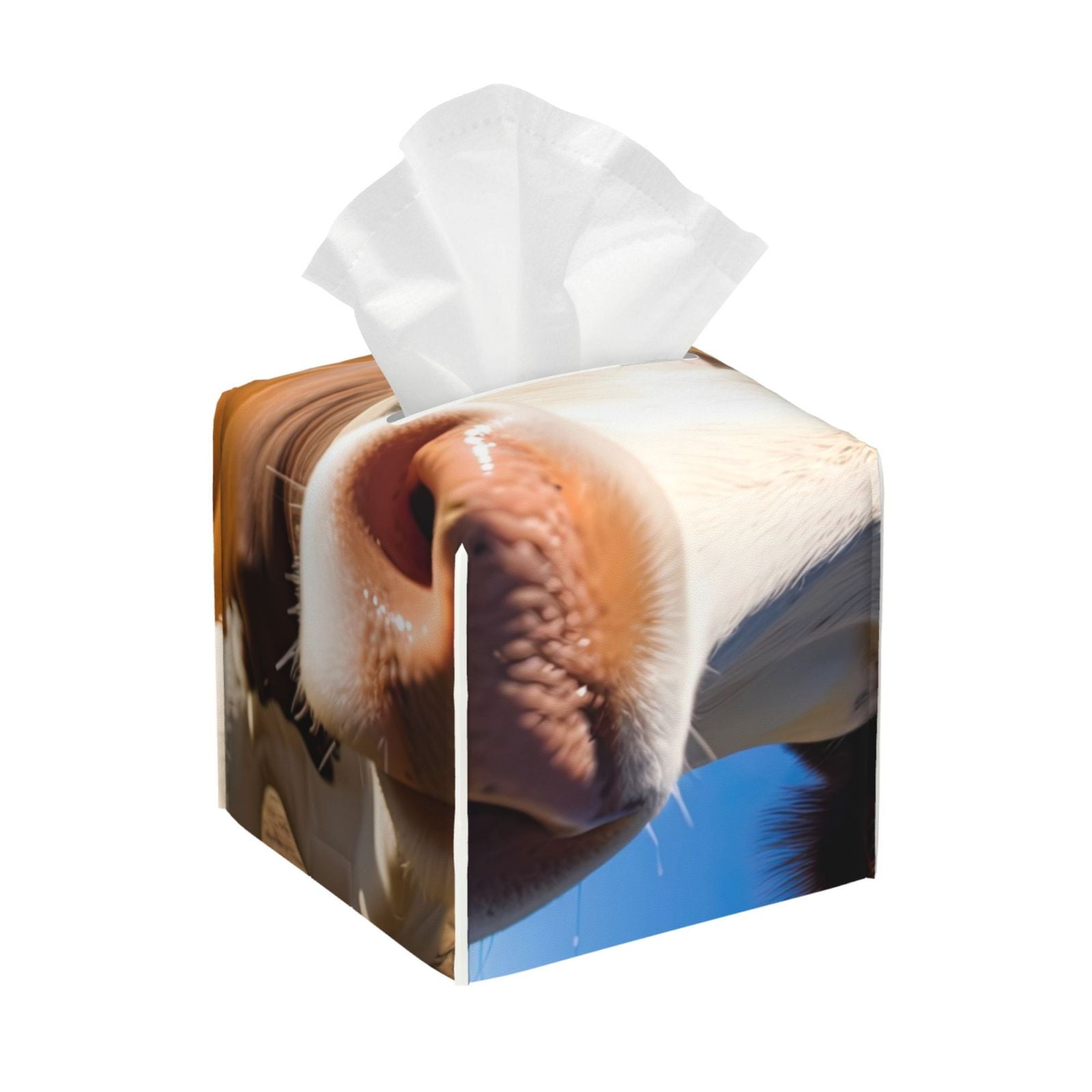 Logiee Tissue Box Cover 5X5X5'' PU Leather Tissue Holder Square Tissue ...