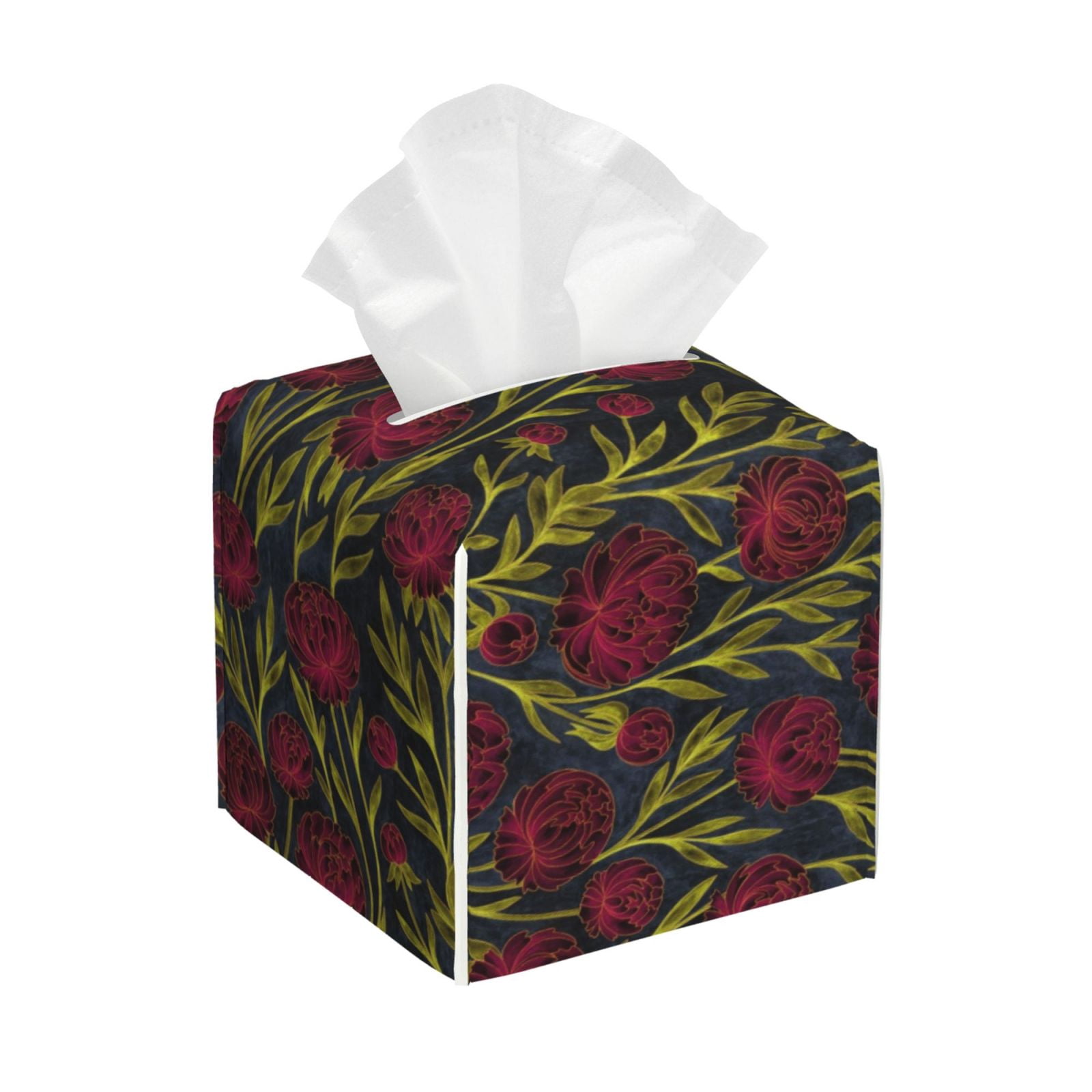 Logiee Tissue Box Cover 5X5X5'' PU Leather Tissue Holder Square Tissue ...