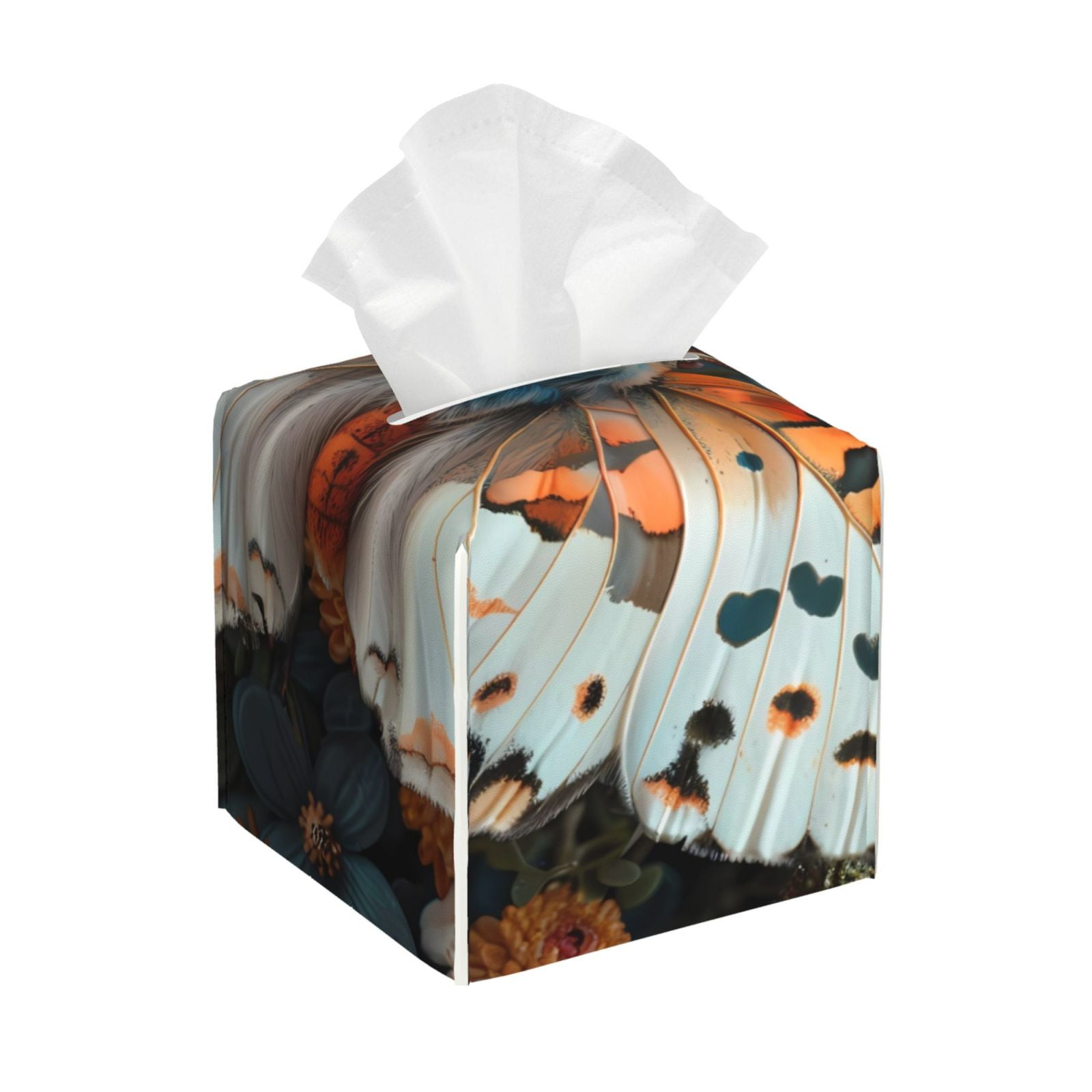 Logiee Tissue Box Cover 5X5X5'' PU Leather Tissue Holder Square Tissue ...