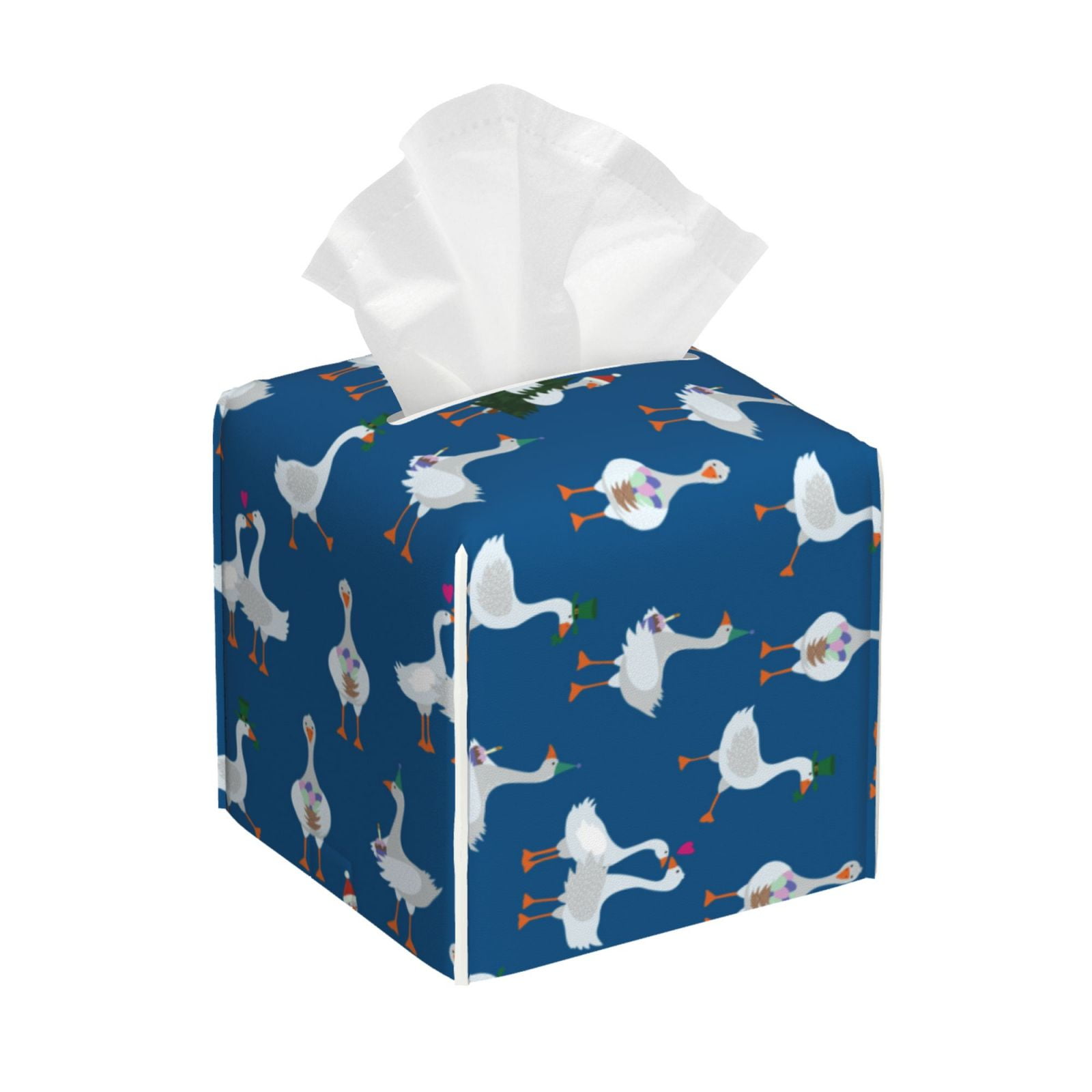 Logiee Tissue Box Cover 5X5X5'' PU Leather Tissue Holder Square Tissue ...